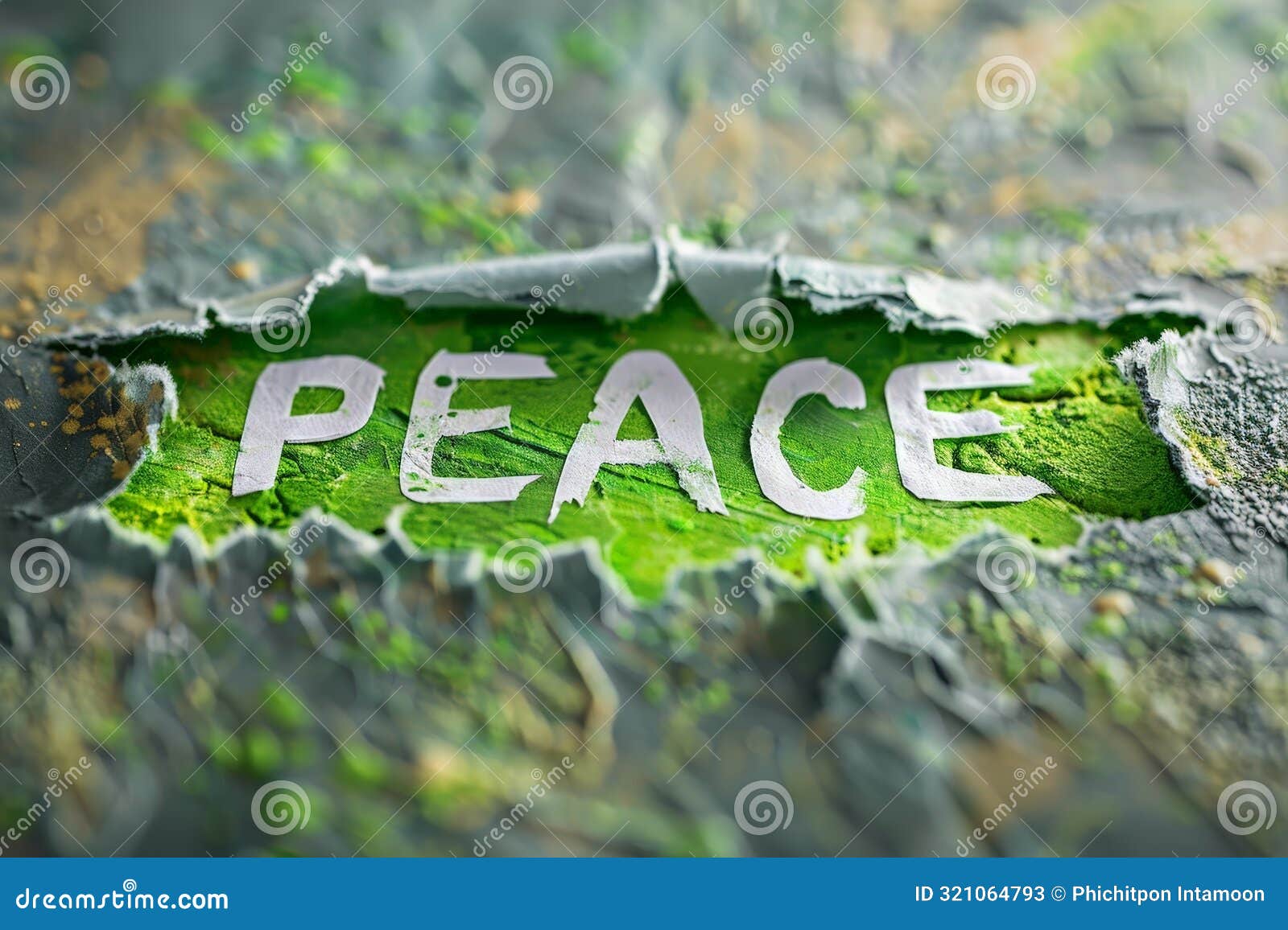 Peace Text on Torn Paper. Peaceful Day Concept Stock Image - Image of ...