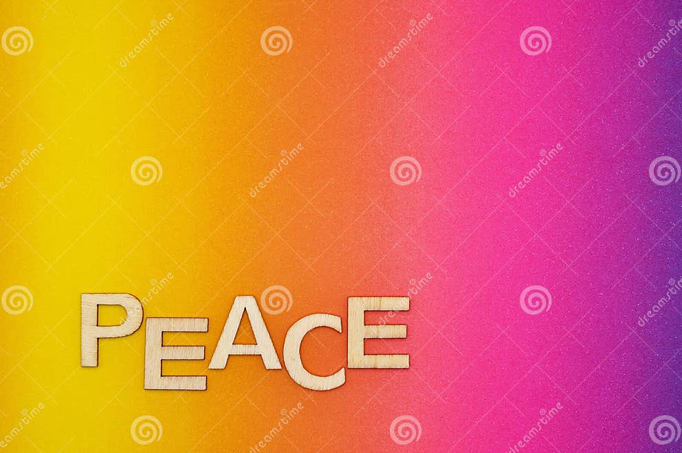 Peace text stock photo. Image of advertising, yellow - 359841092