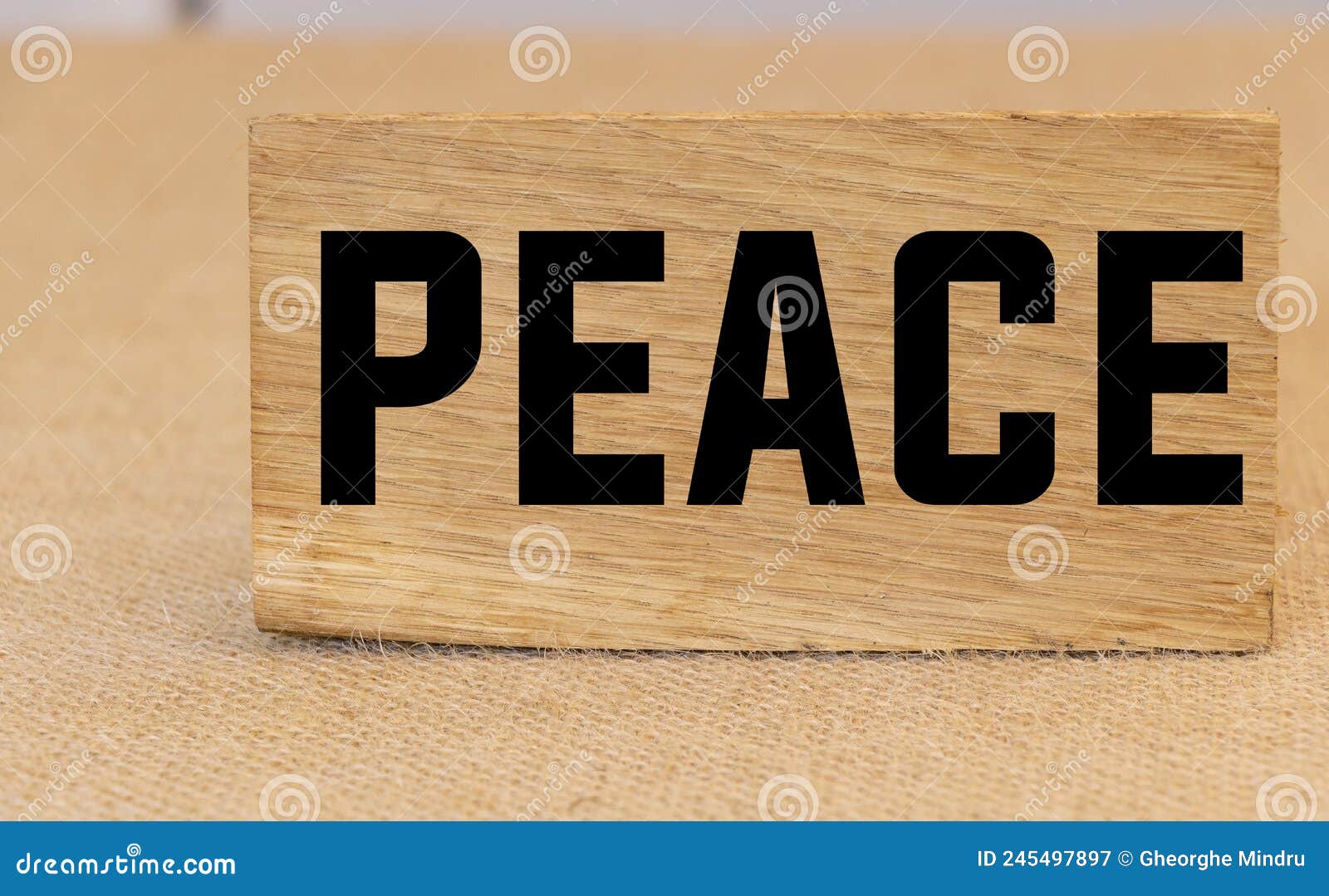 Peace Text Written on a Piece of Wood Concept Stock Image - Image of ...