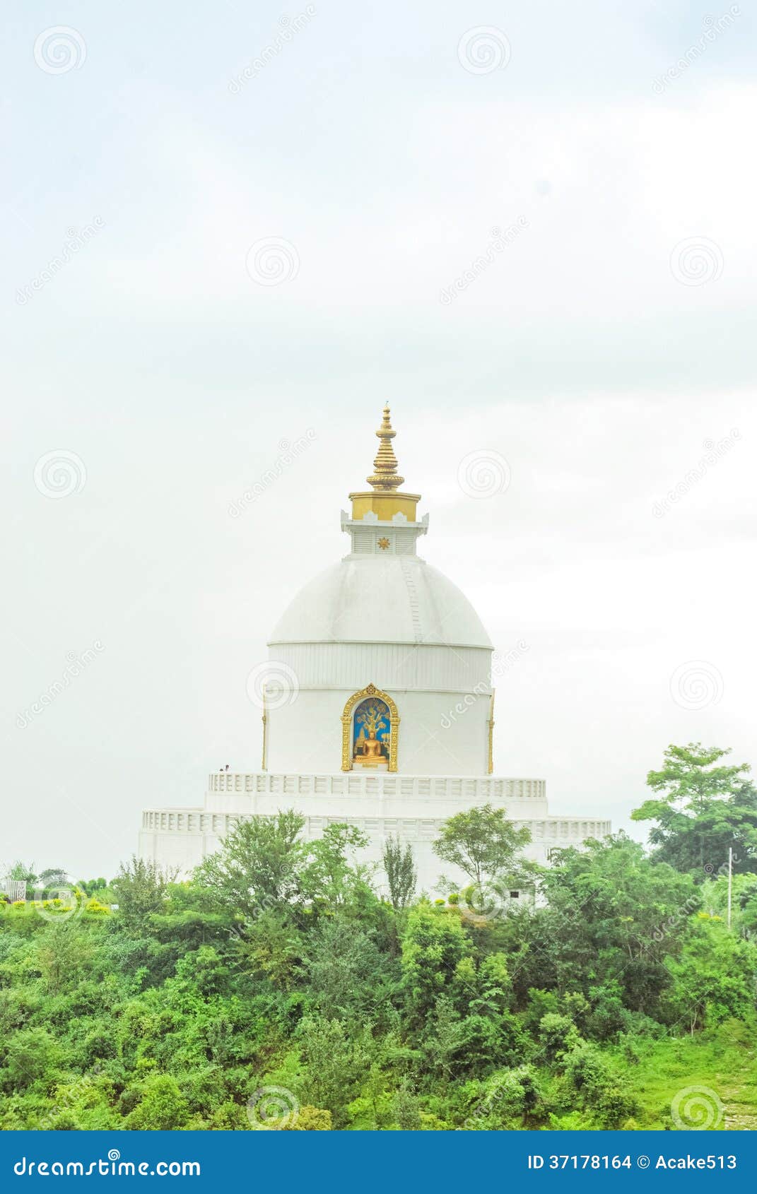 The Peace Tower stock photo. Image of nepal, pokhara - 37178164