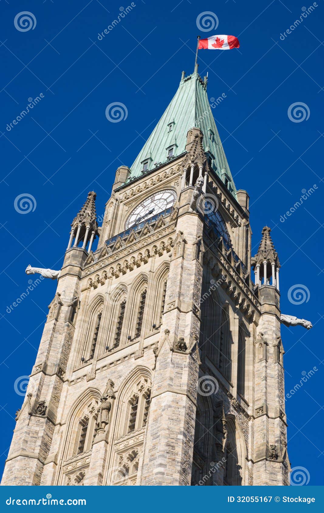 Peace Tower at Parliament Hill Stock Image - Image of flag, national ...