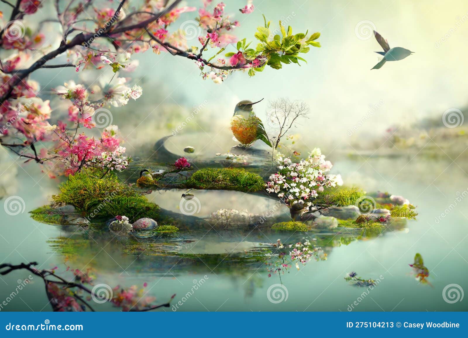 Peace and Tranquility with a Spring Theme. Flower Blossoms and New Life ...