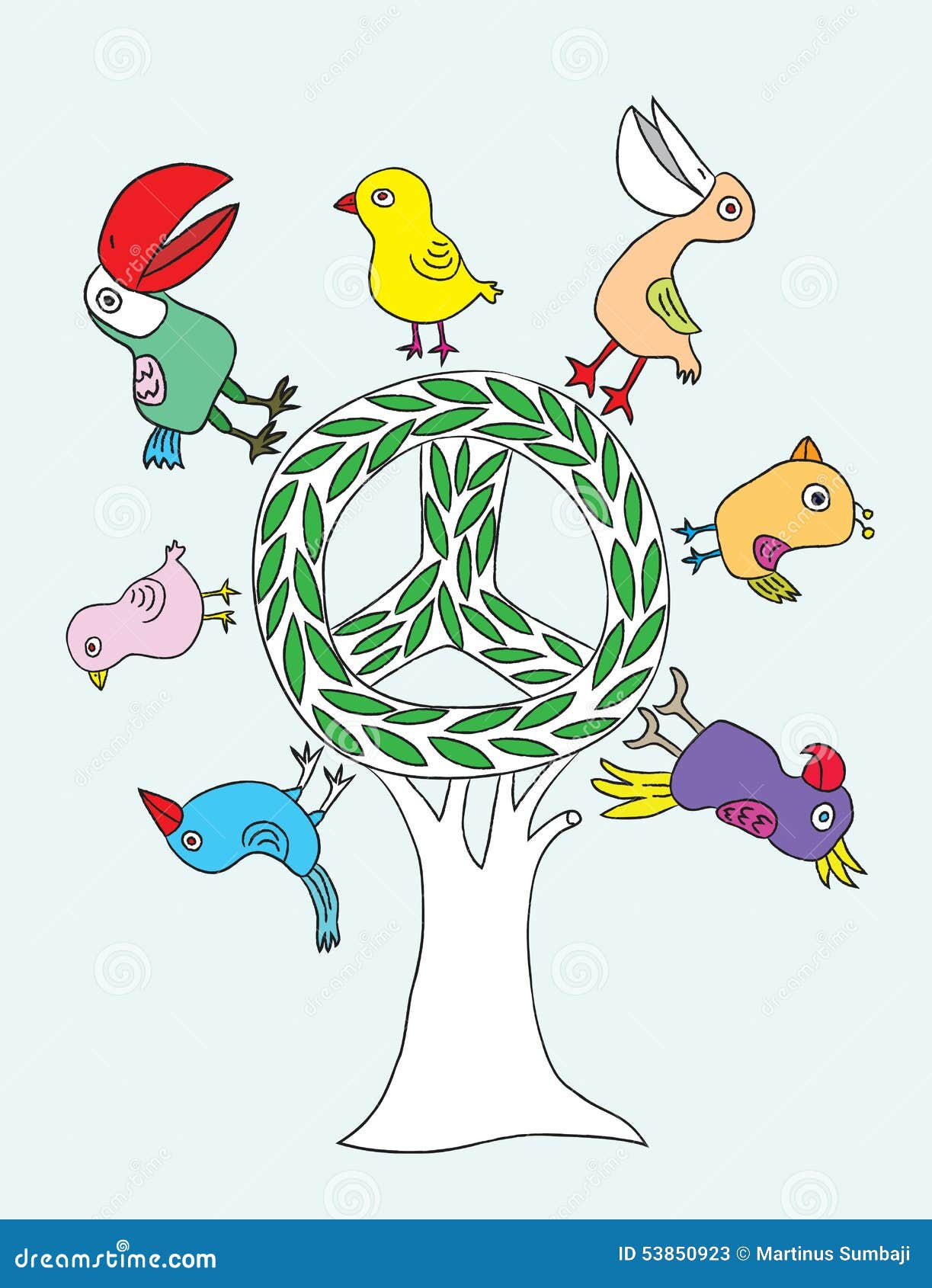 Peace Tree stock vector. Illustration of group, collection - 53850923