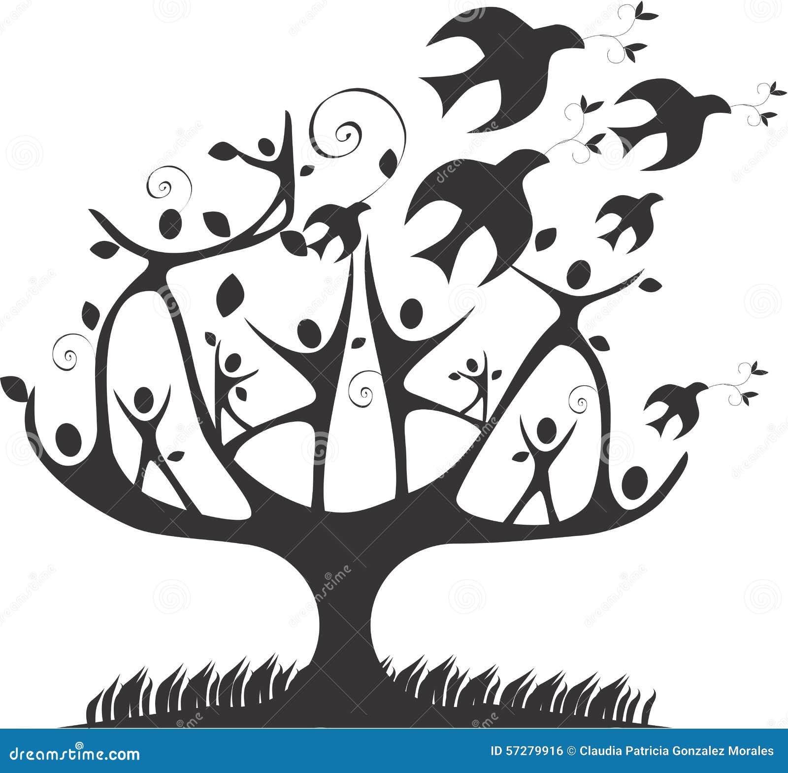Peace Tree stock vector. Illustration of peace, teamwork - 57279916