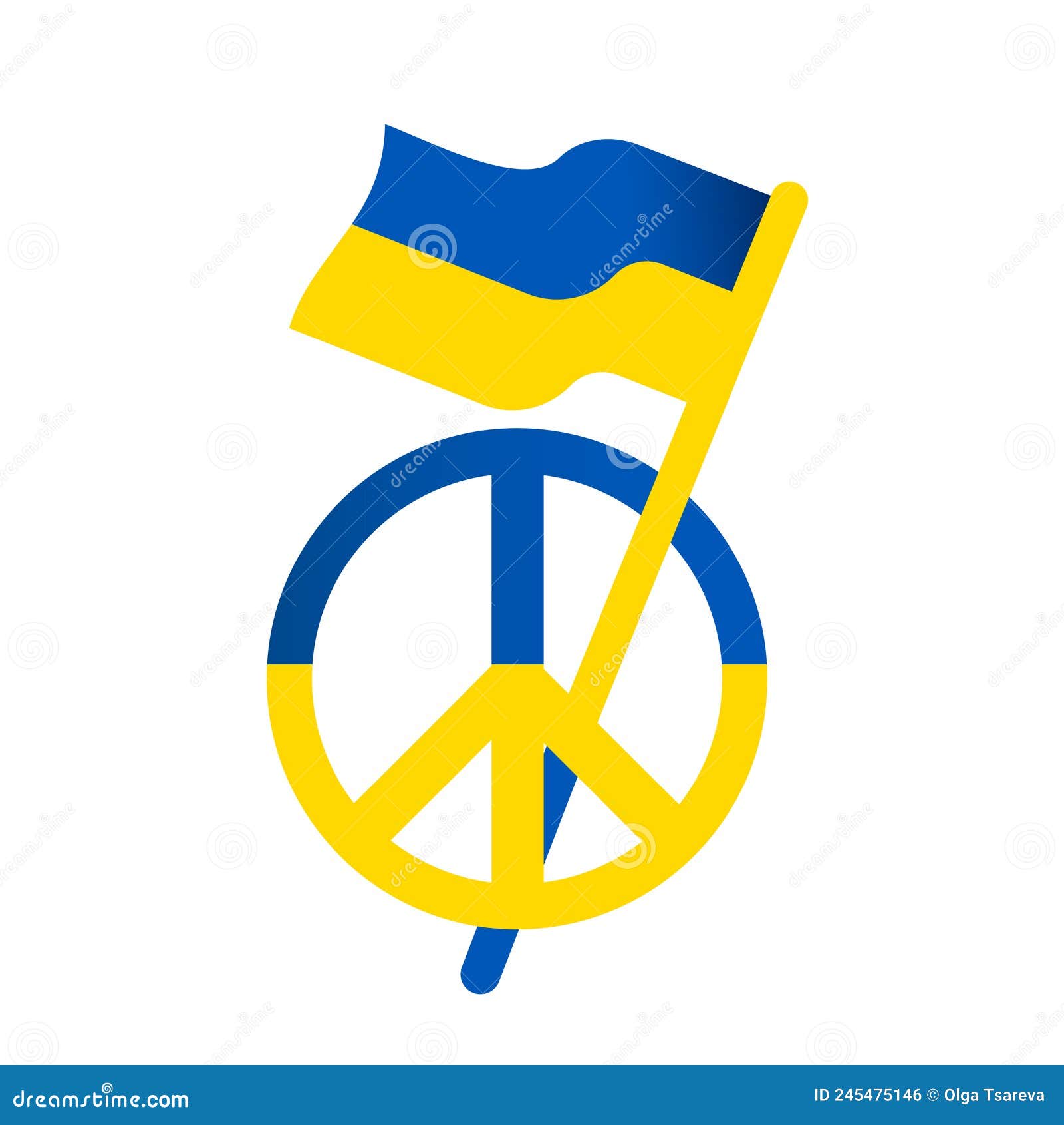 Peace for Ukraine Concept. Peace Sign with Ukranian Flag Stock Vector ...