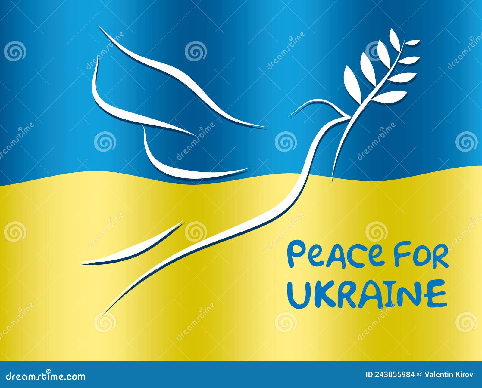 Peace for Ukraine! the White Dove of Peace with an Olive Branch ...