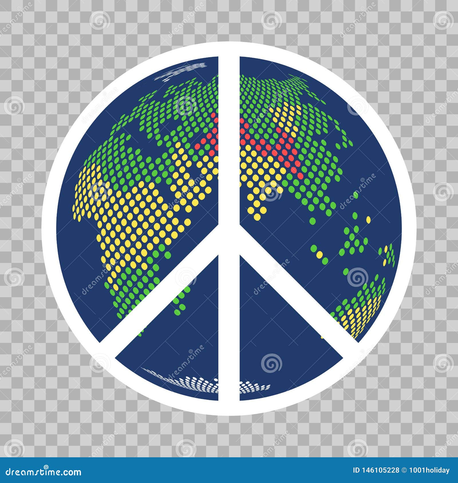 Peace Vector Symbol with Earth Globe Inside on Transparent Background ...