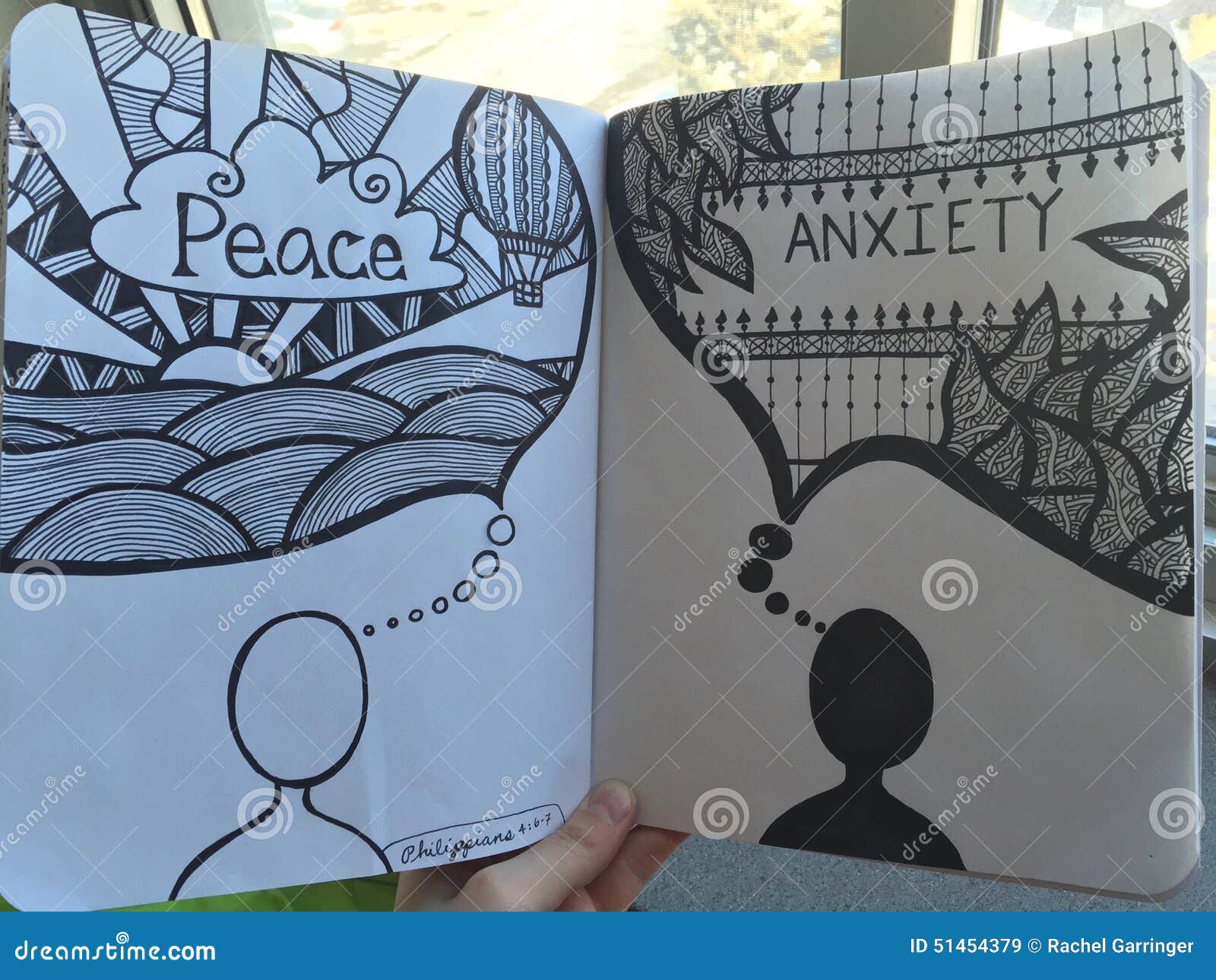 Peace Versus Anxiety editorial stock image. Image of representation ...