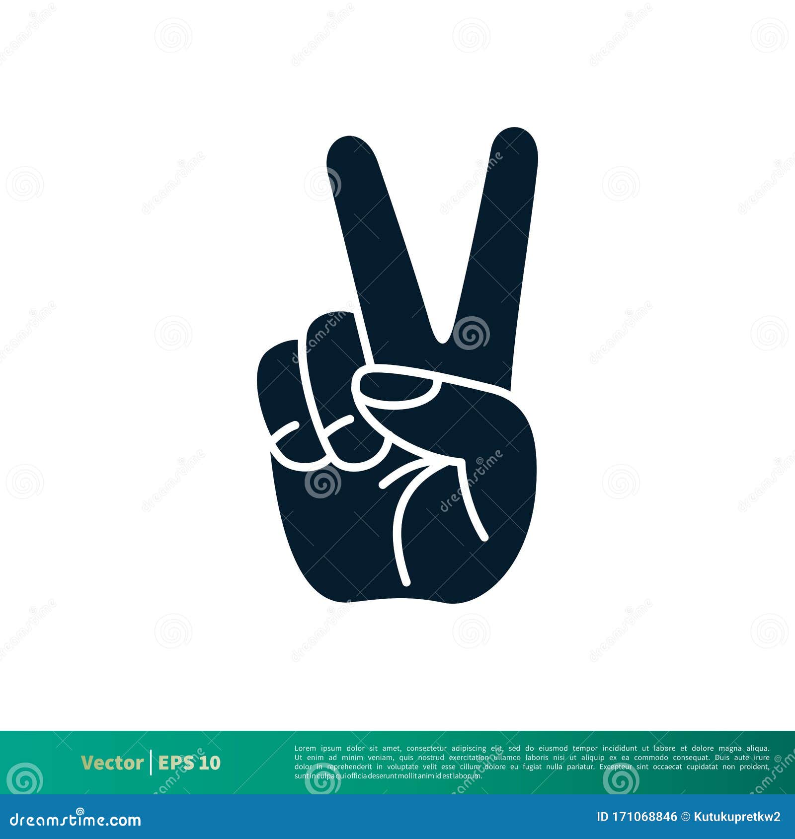Peace, Victory Gesture Finger Icon Vector Logo Template Illustration ...