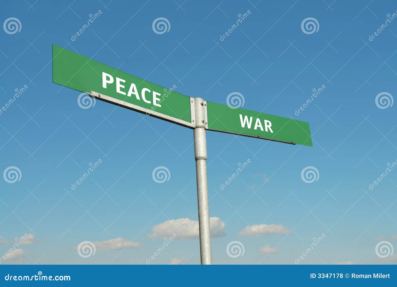Peace and War signpost stock photo. Image of antonym, choice - 3347178