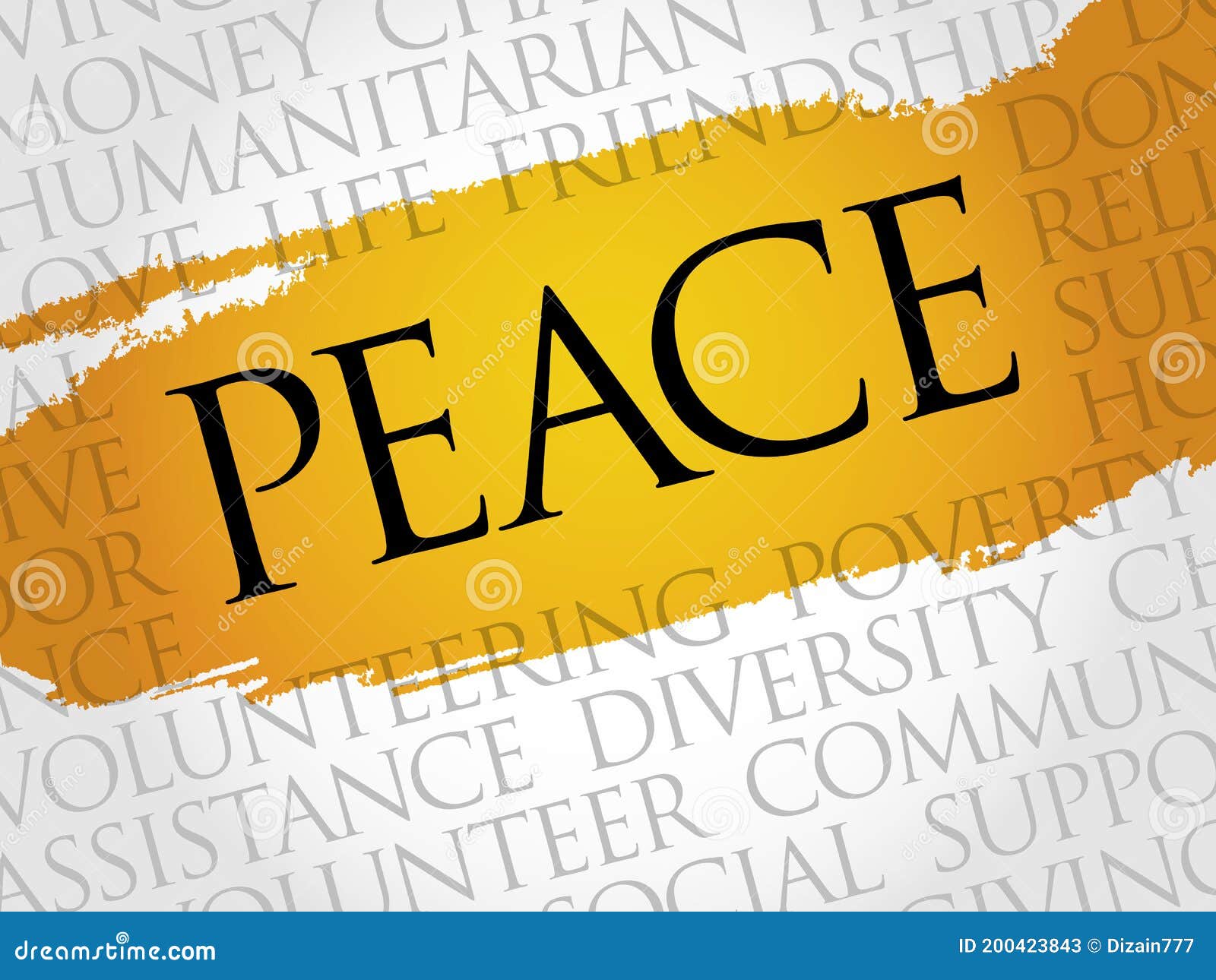 Peace word cloud stock illustration. Illustration of donation - 200423843