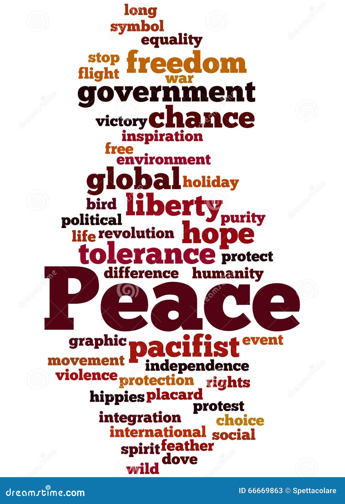 Peace, Word Cloud Concept 3 Stock Illustration - Illustration of ...