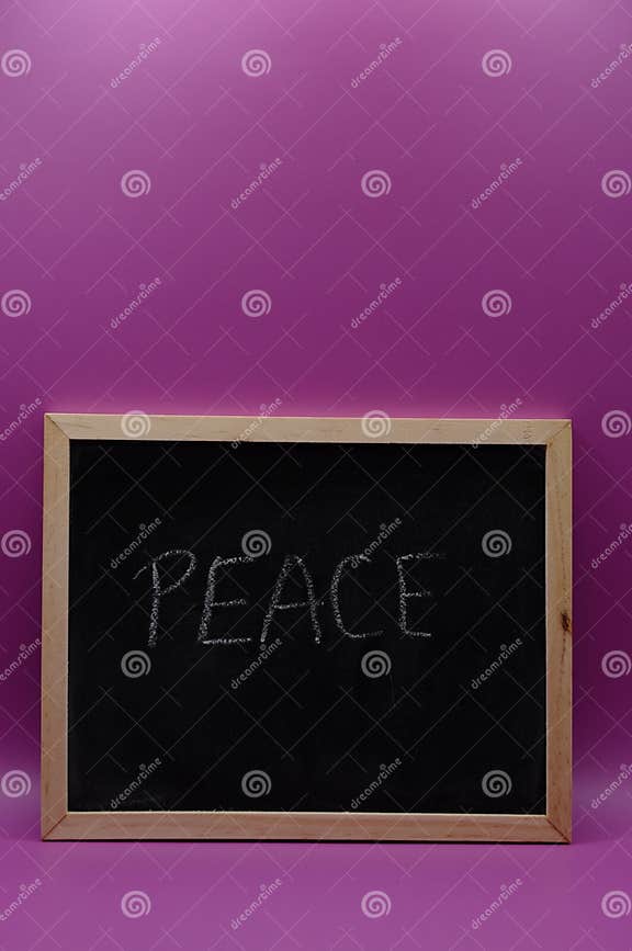 Peace write on the board stock photo. Image of pink - 360887198