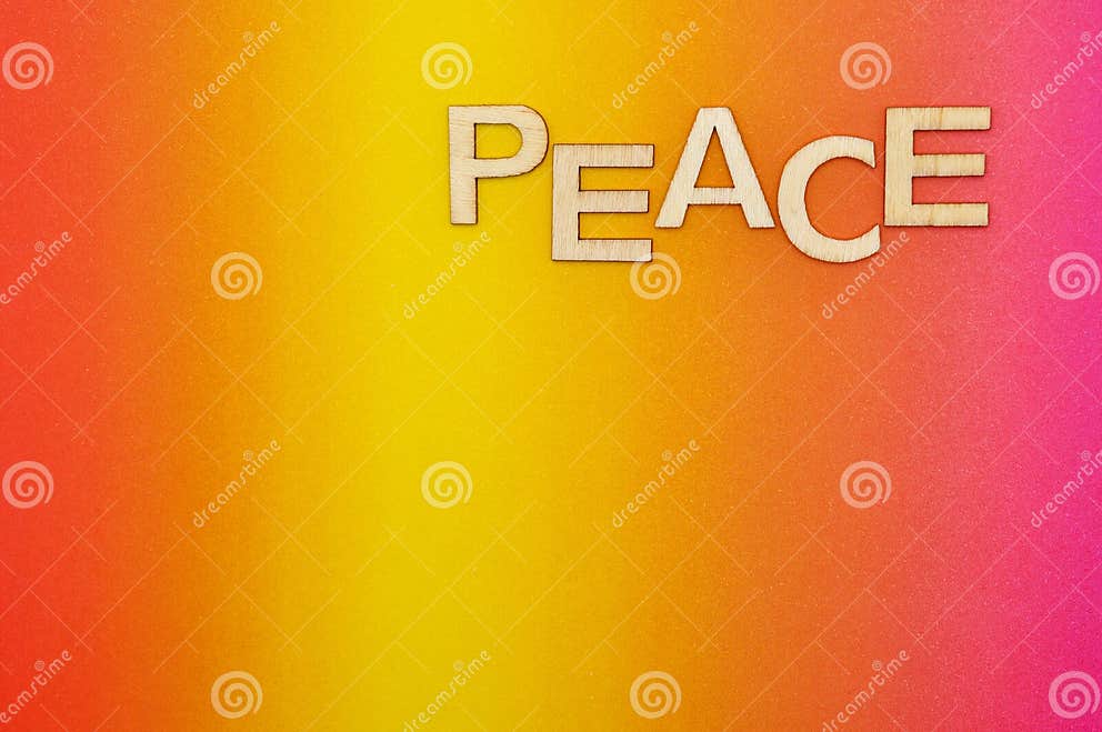 Peace Write on Colorful Background Stock Image - Image of drink, yellow ...