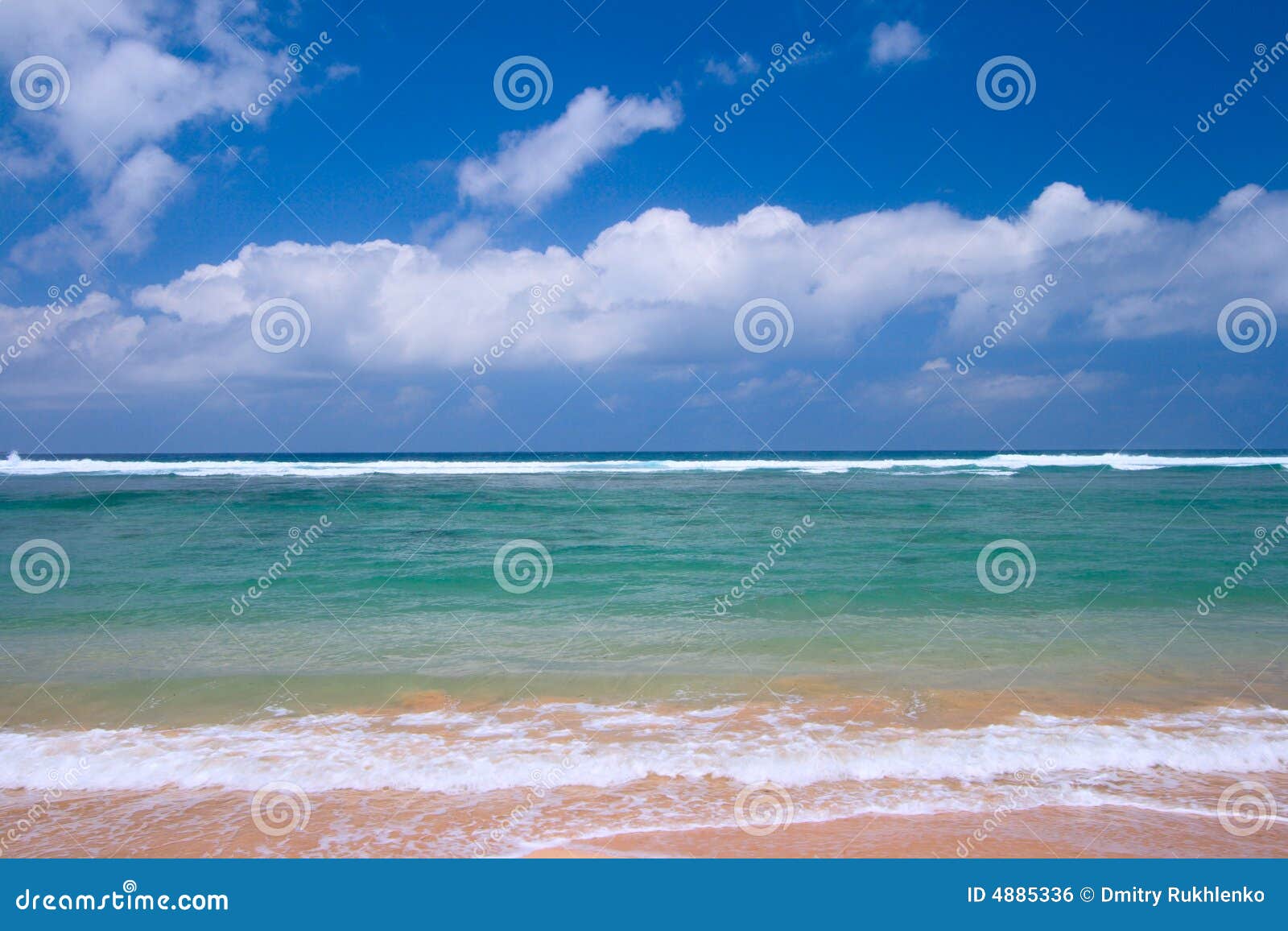 Peaceful beach scene stock photo. Image of idyllic, sand - 4885336