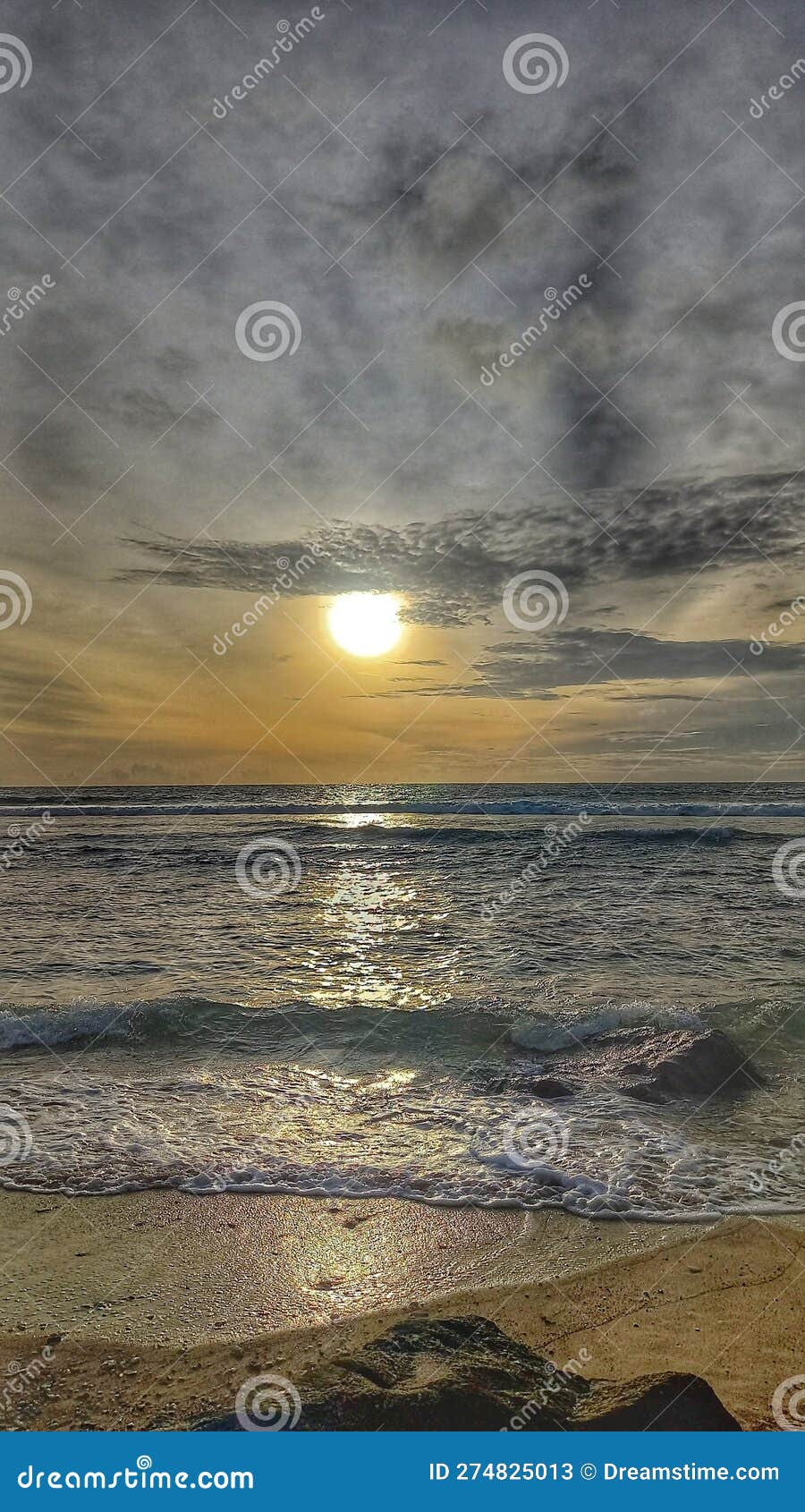 Peaceful Beach Sunset Photograph Stock Image - Image of ocean ...