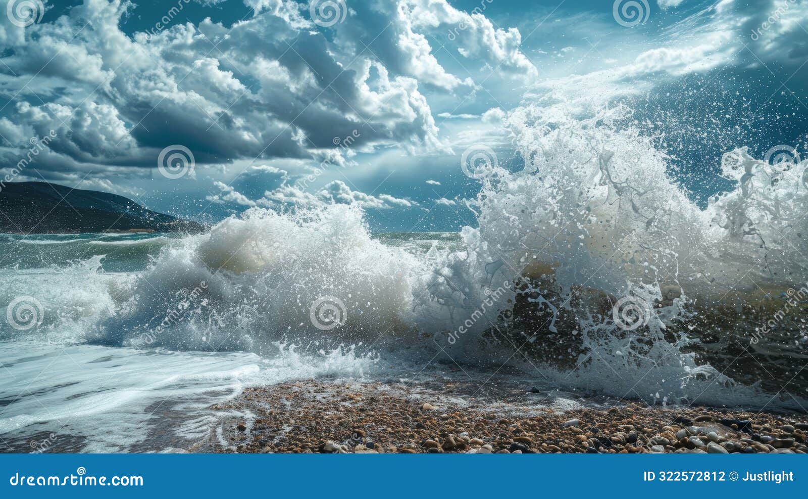 A Peaceful Beach Turns into a Chaotic Scene As a Rogue Wave Suddenly ...
