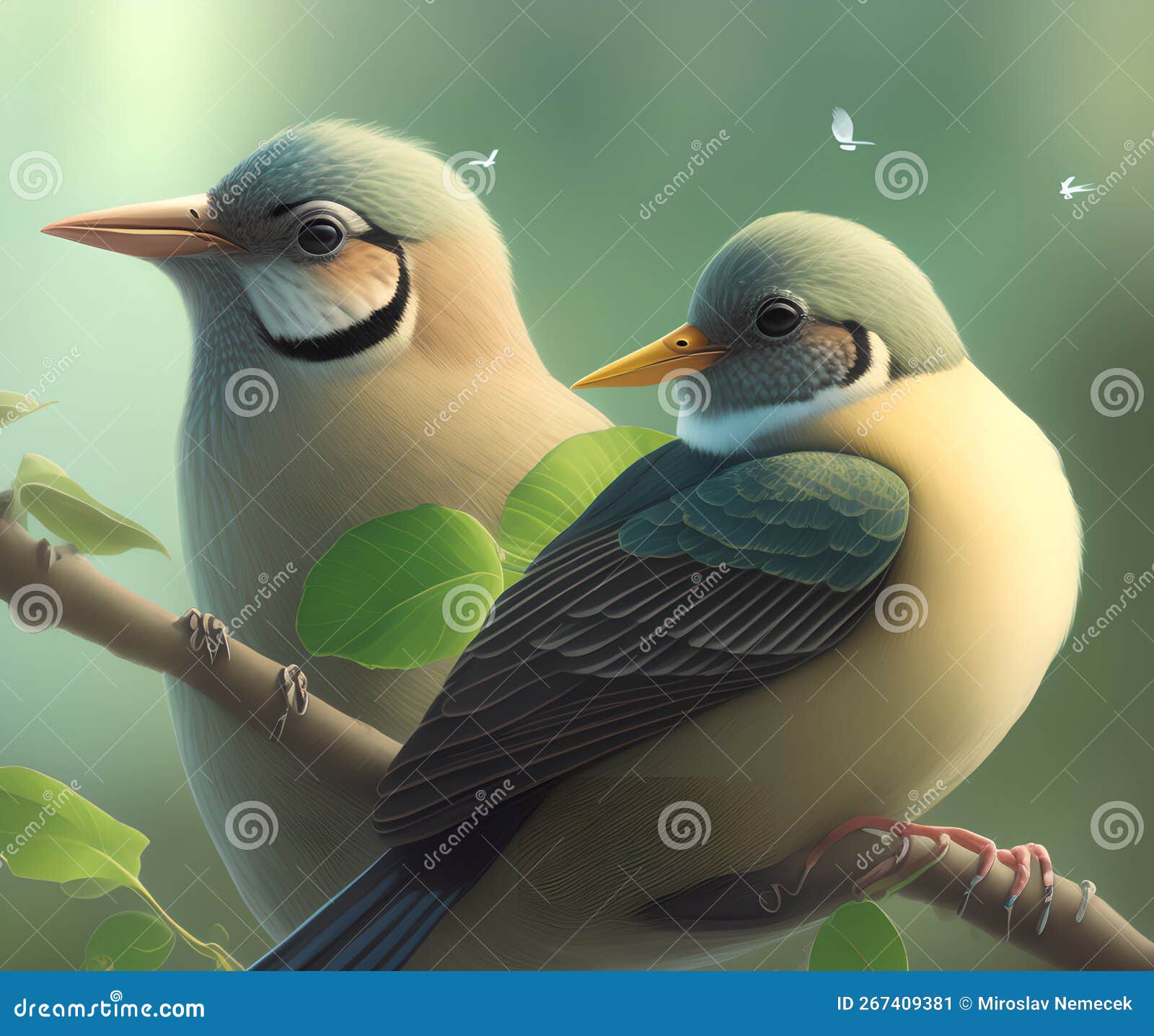 Peaceful Bird in Bliss, Generative AI Illustration Stock Illustration ...