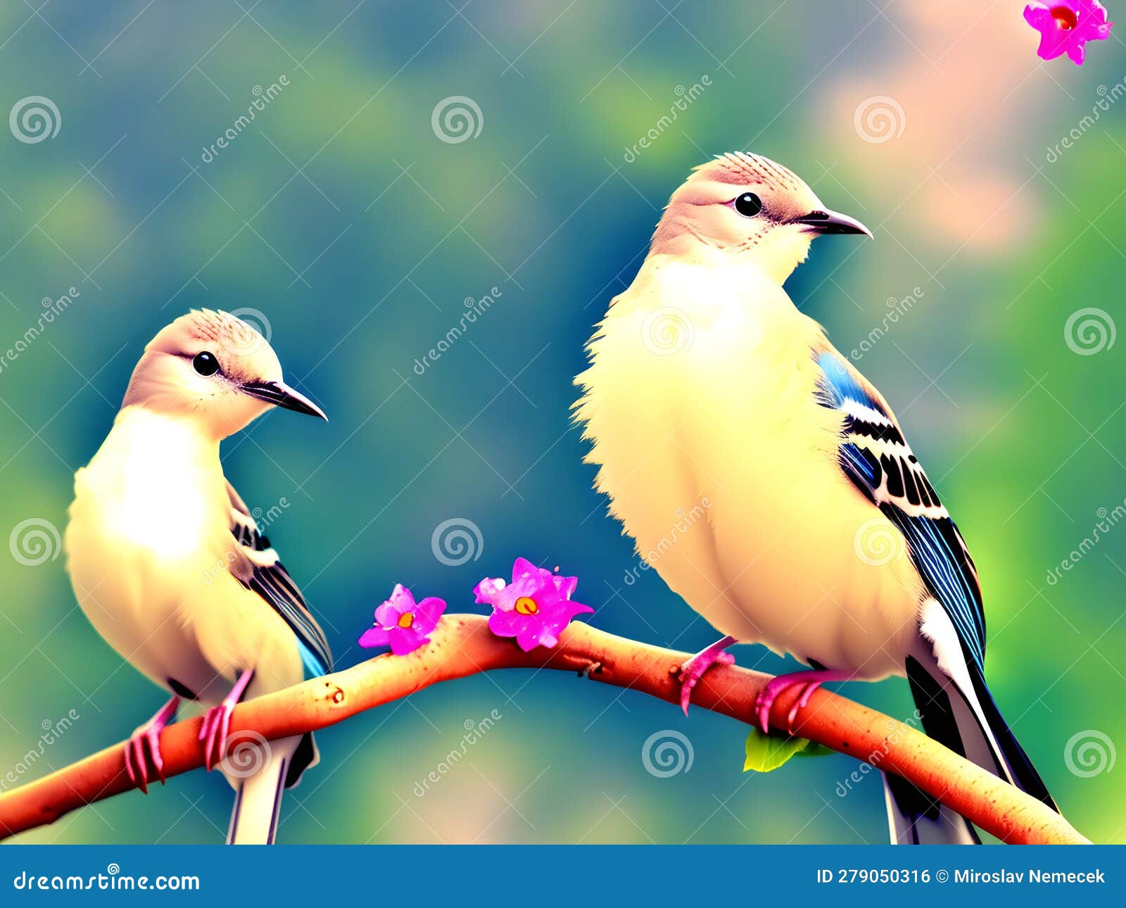 Peaceful Bird In The Pixar Animation. Royalty-Free Illustration ...