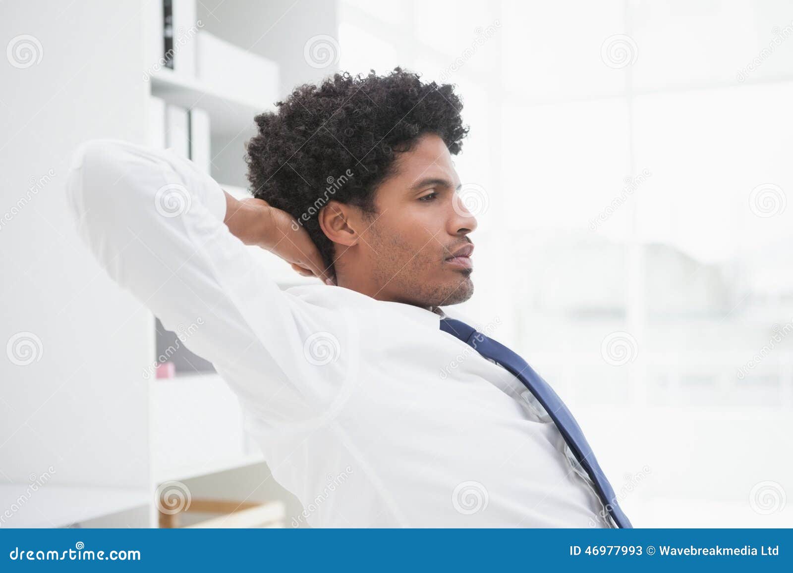 Peaceful Businessman Relaxing at Work Stock Image - Image of work ...