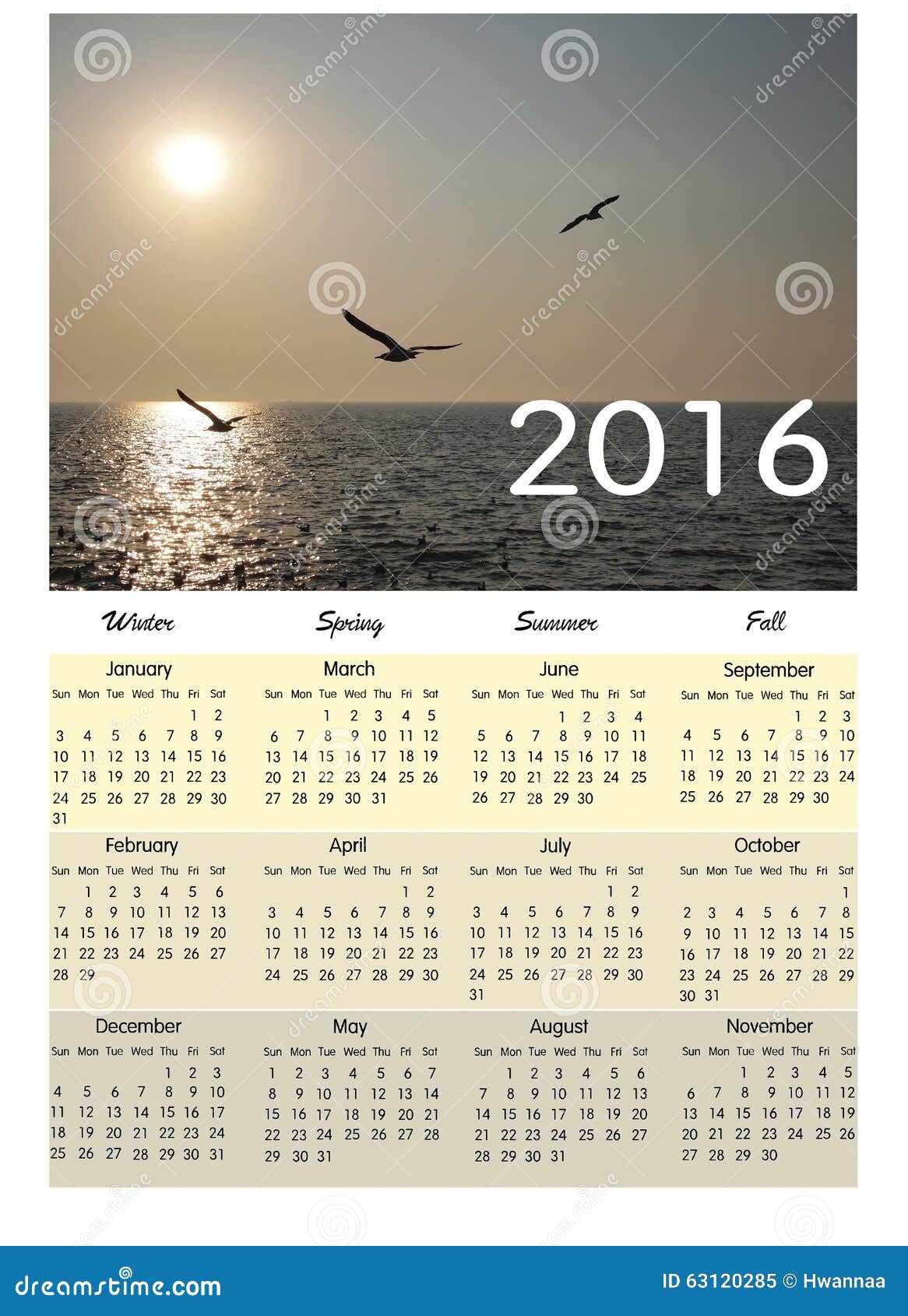 Peaceful calendar 2016 stock illustration. Illustration of number ...