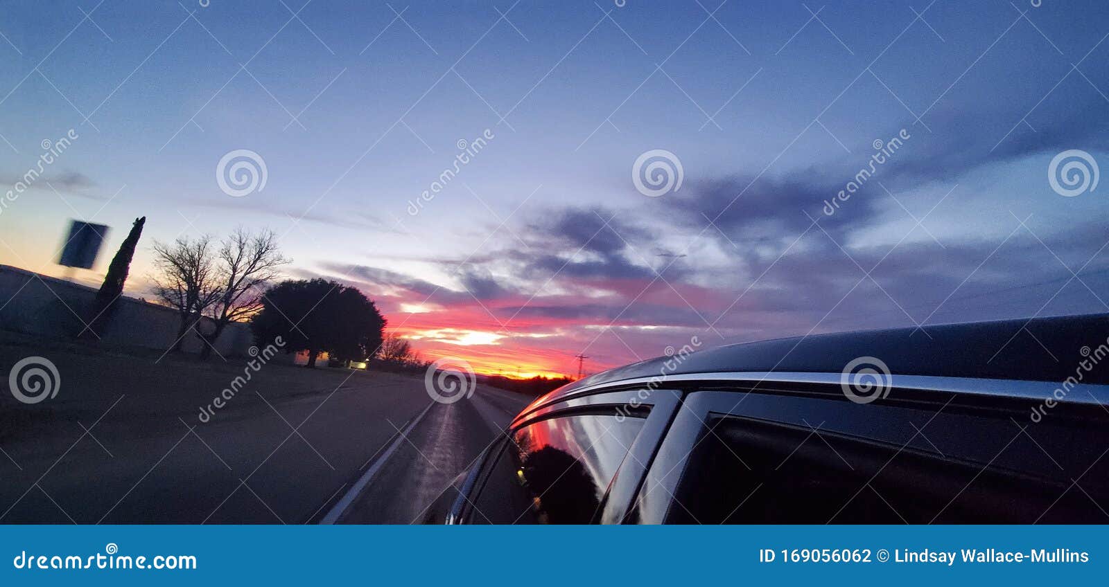 Peaceful Car Ride at Sunset Stock Photo - Image of clouds, peaceful ...