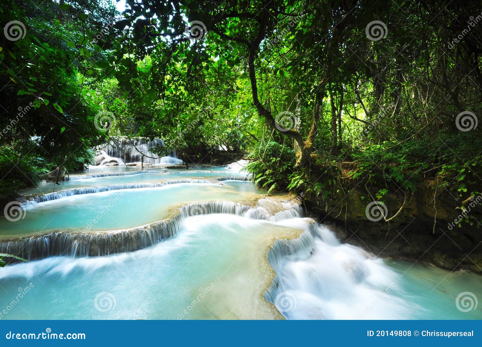 Peaceful cascade Waterfall stock photo. Image of ancient - 20149808