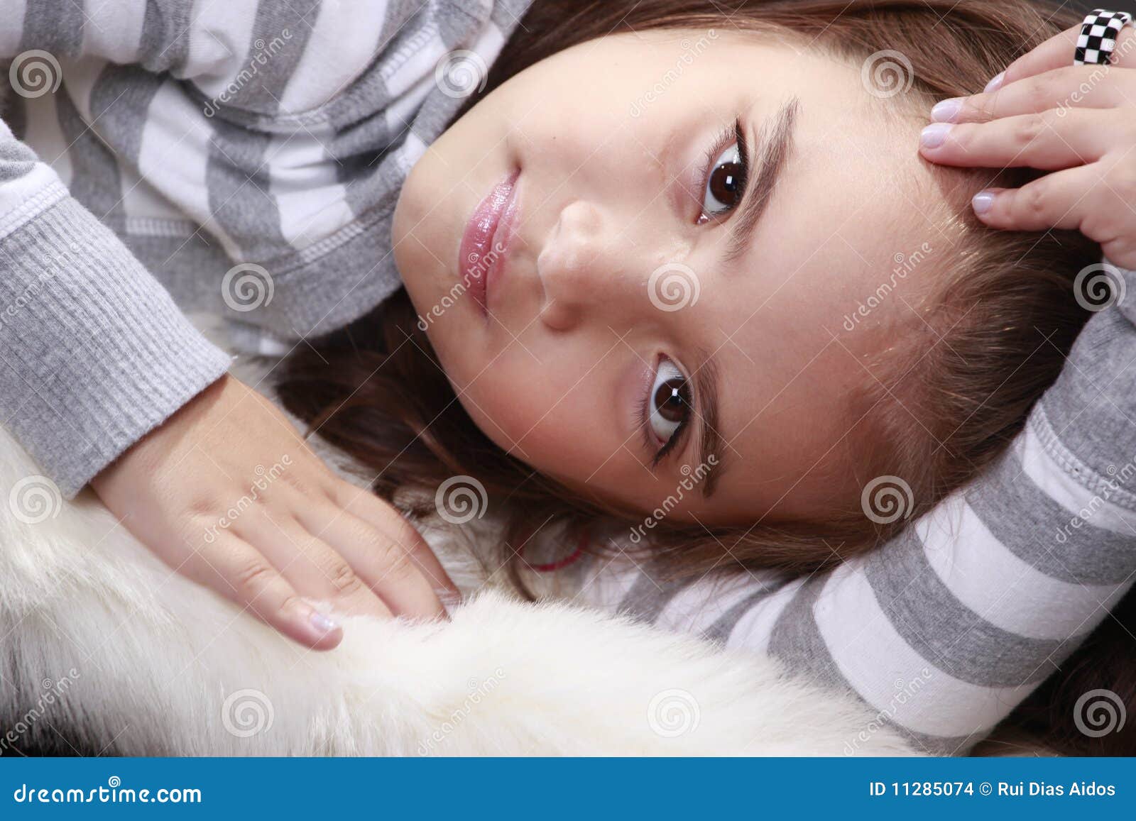 Peaceful child stock photo. Image of girl, grey, closeup - 11285074
