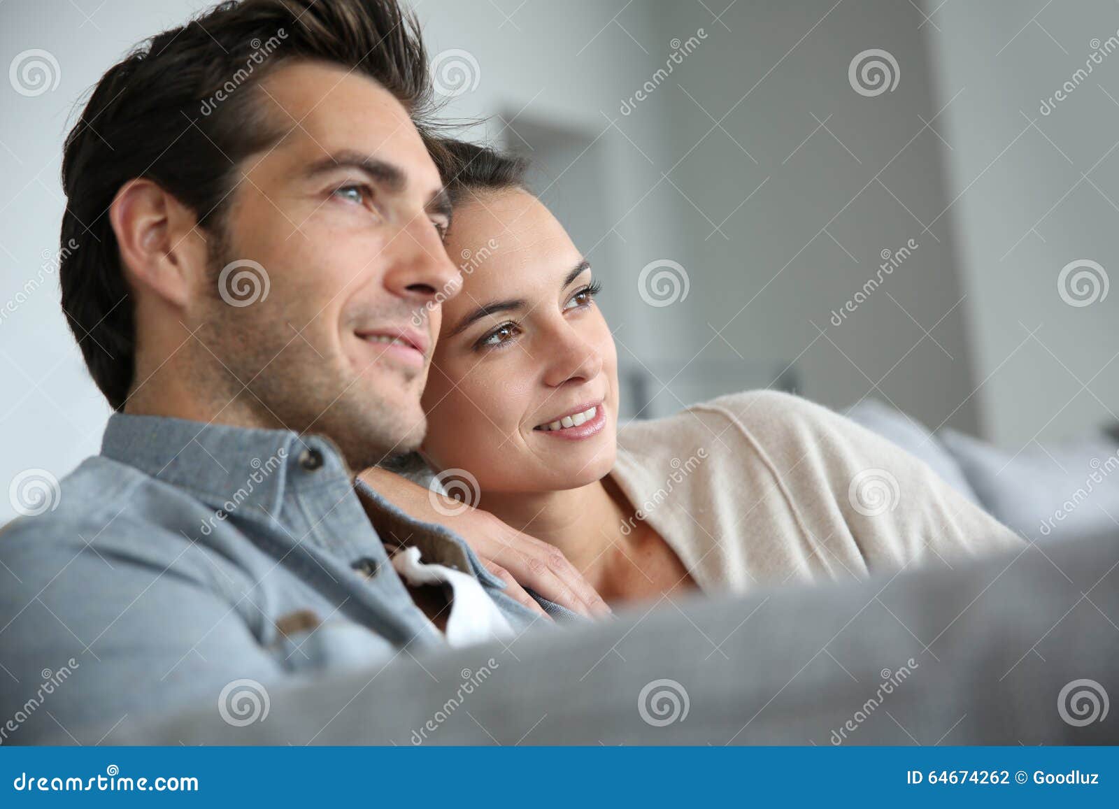 Peaceful Couple Lying on Sofa Stock Photo - Image of aged, living: 64674262
