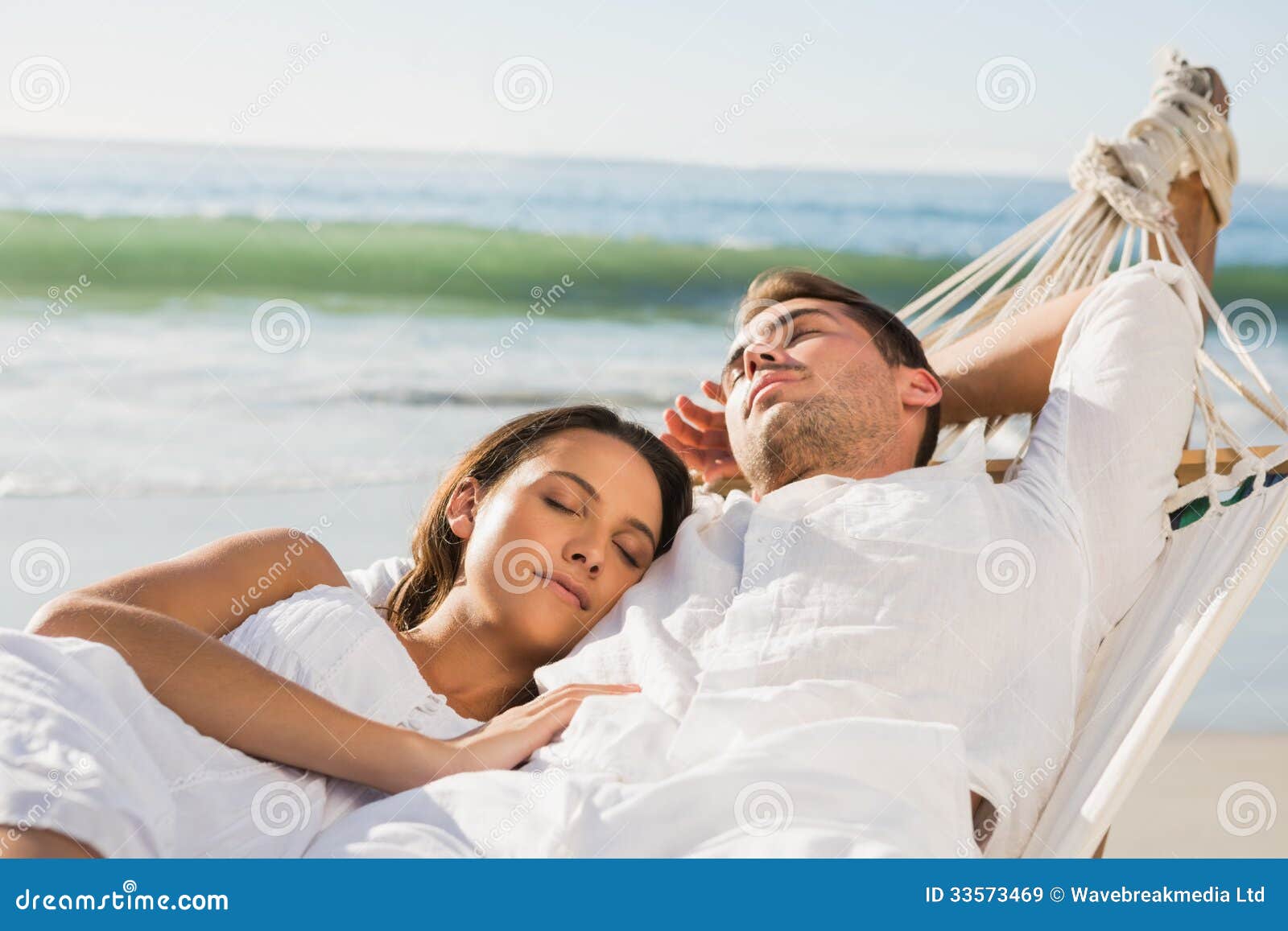 Peaceful Couple Napping In A Hammock Royalty Free Stock Images Image