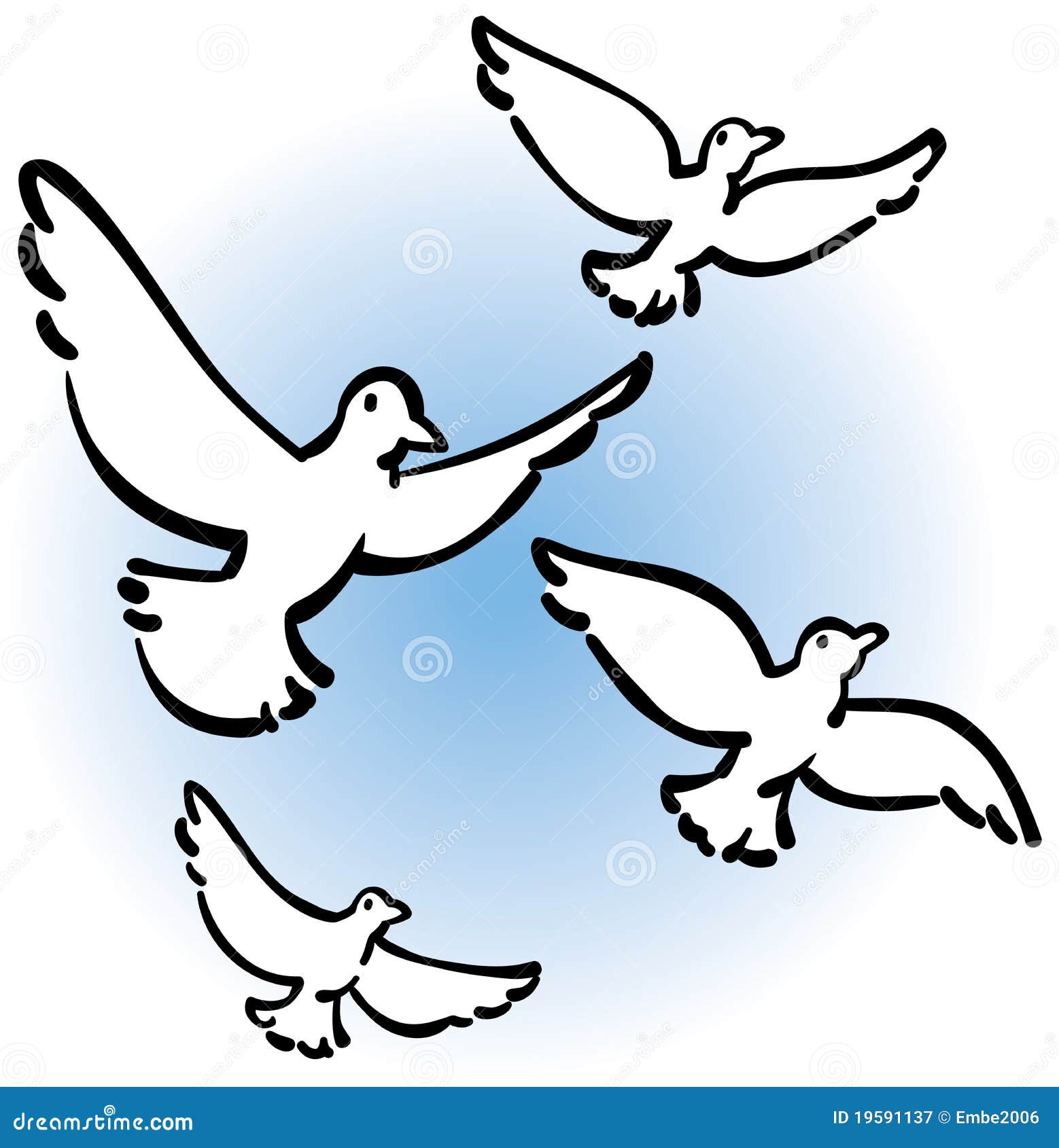 Four Doves Vector Illustration | CartoonDealer.com #36472082