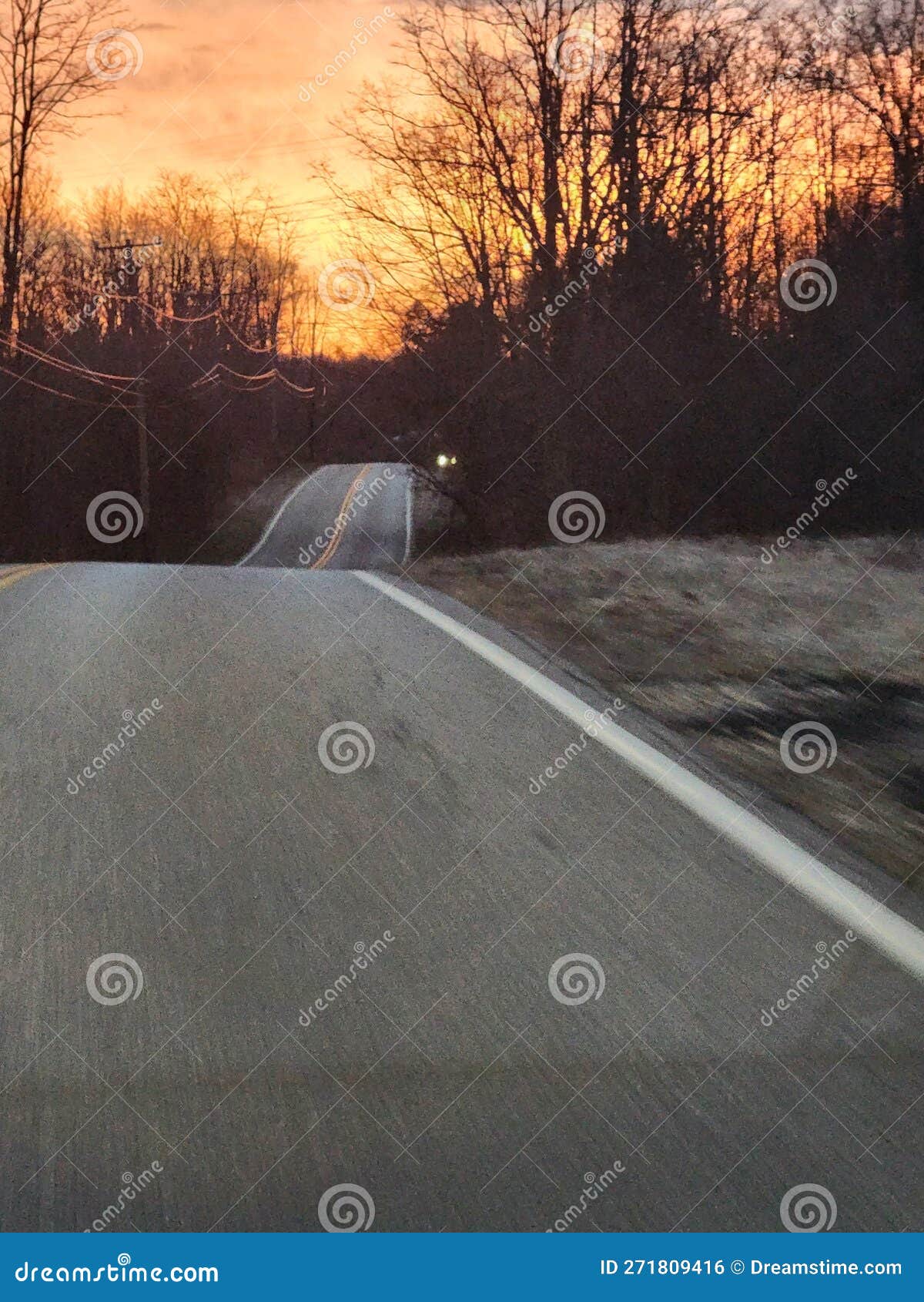 Peaceful drive stock photo. Image of long, evening, wall - 271809416