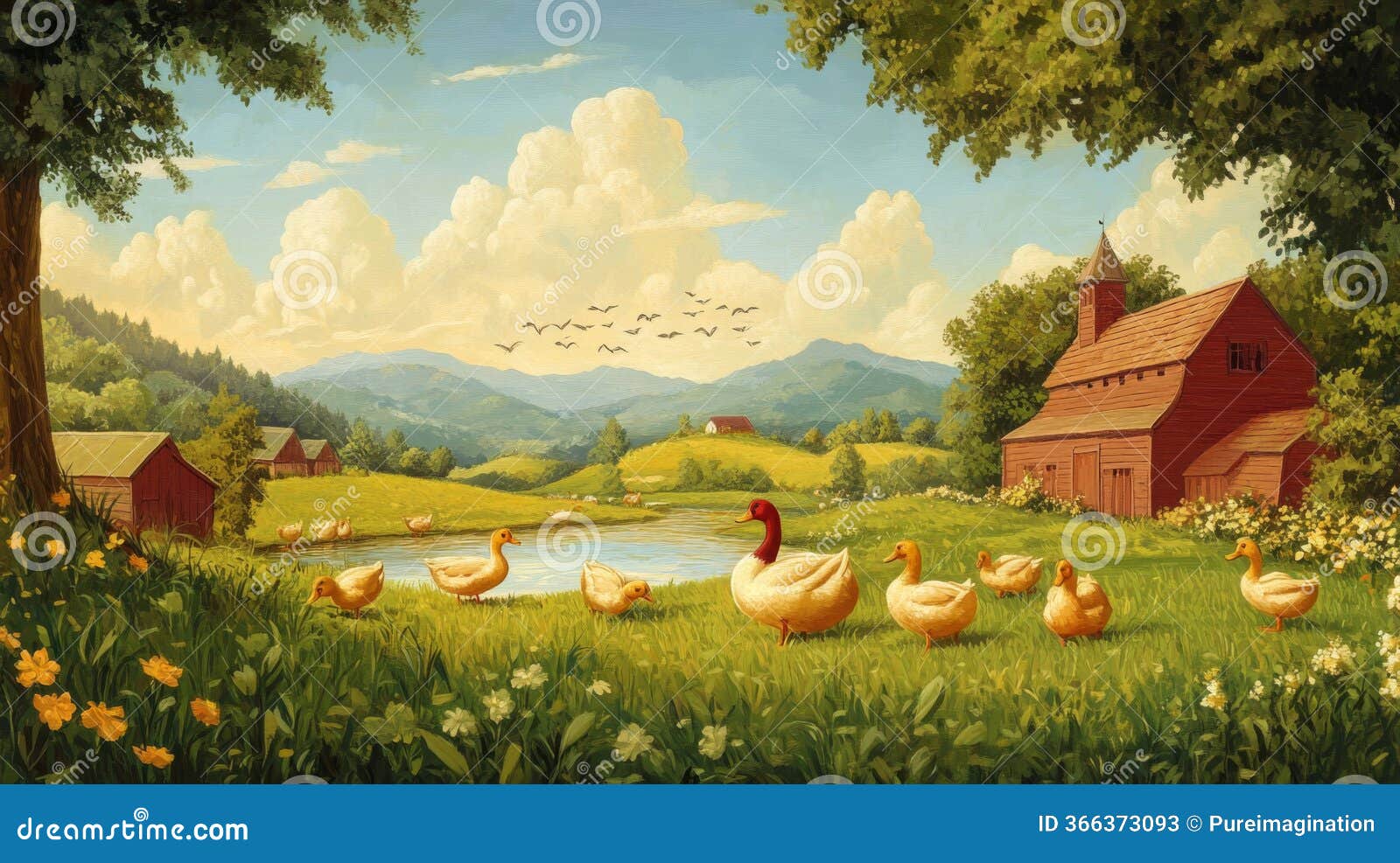 A Peaceful Farm Scene Celebrates National Farm Animals Day Adorable ...