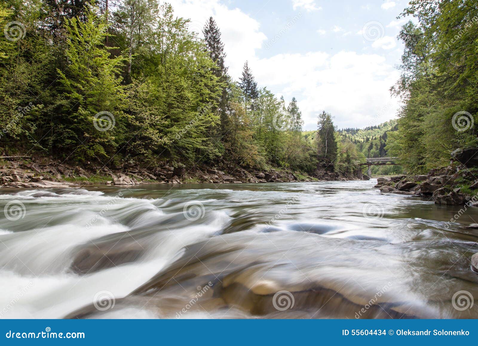 Peaceful Flowing Stream in Mountains Stock Photo - Image of beautiful ...