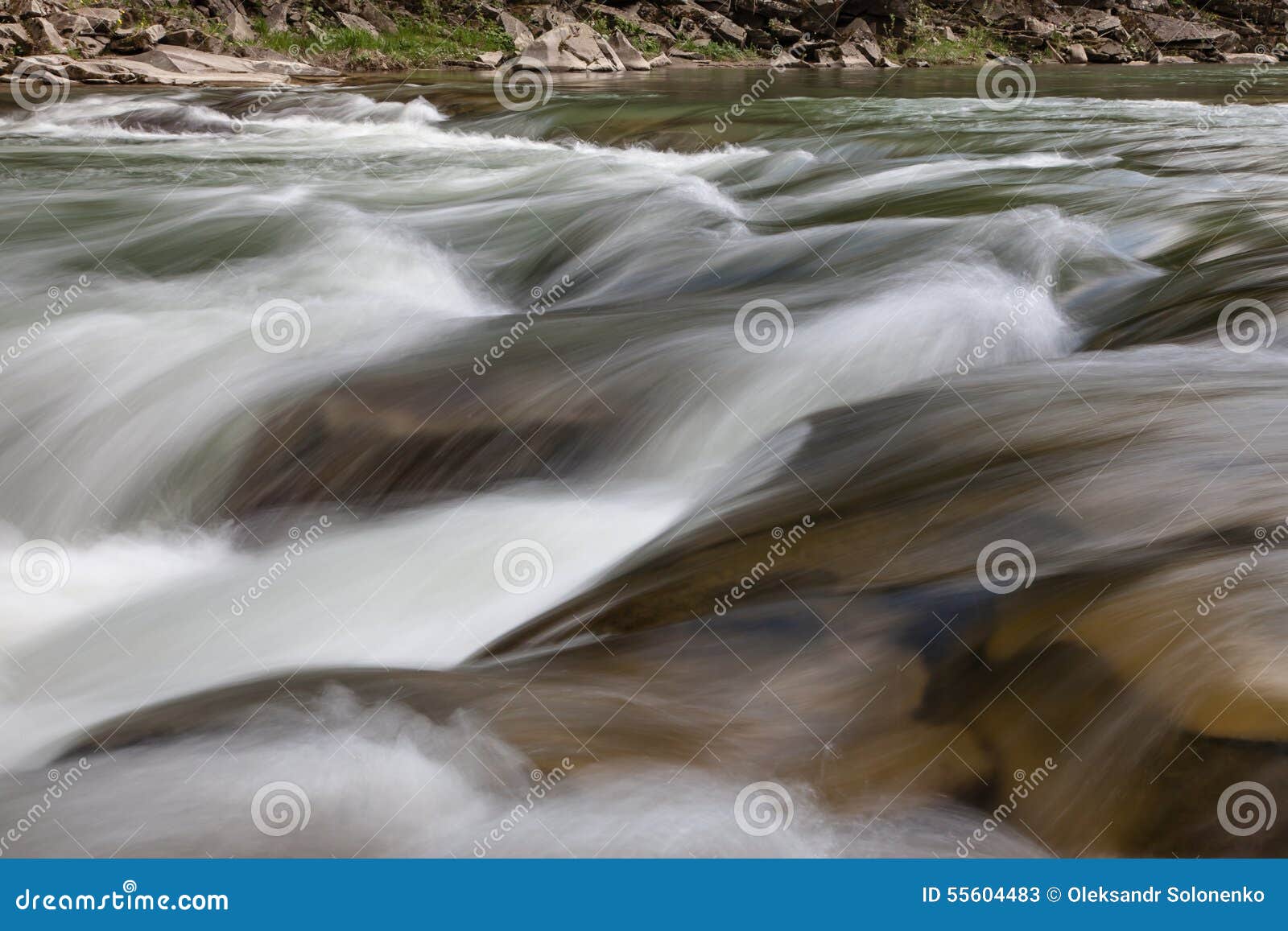 Peaceful Flowing Stream in Mountains Stock Image - Image of cascade ...