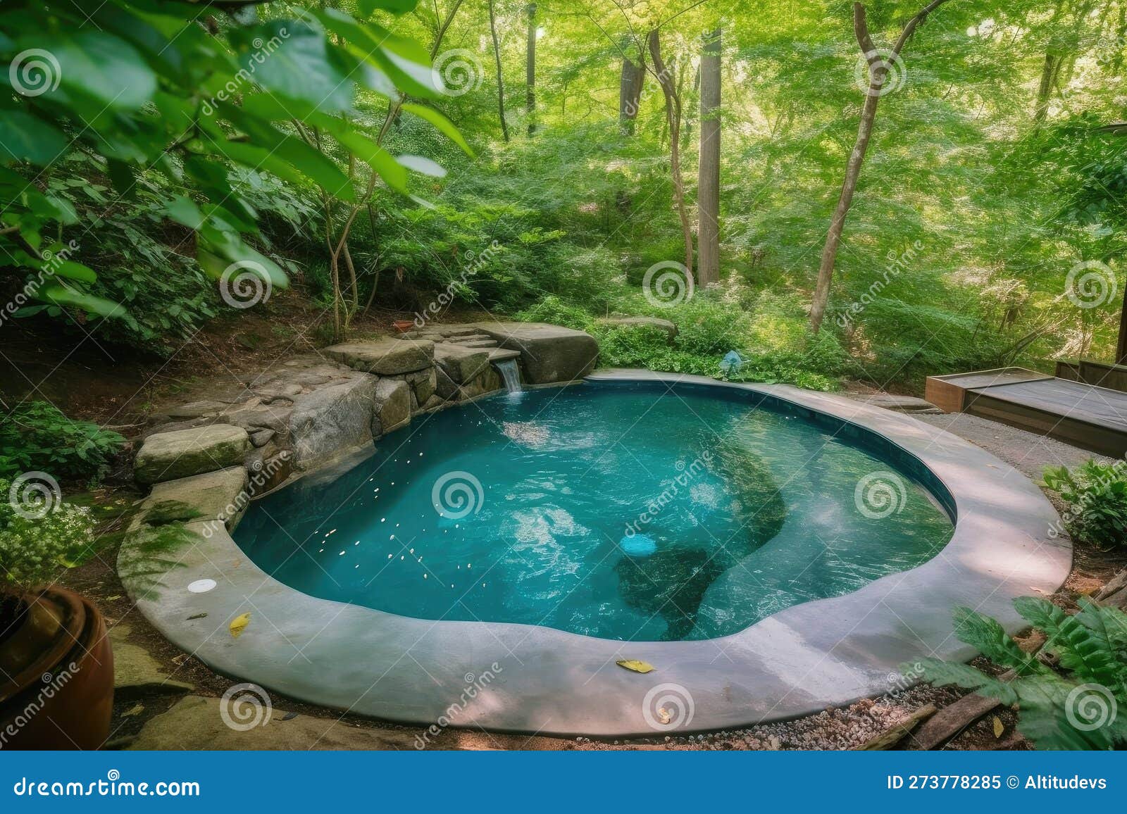 Peaceful Forest Oasis with Hidden Pool and Waterfall Stock Image ...