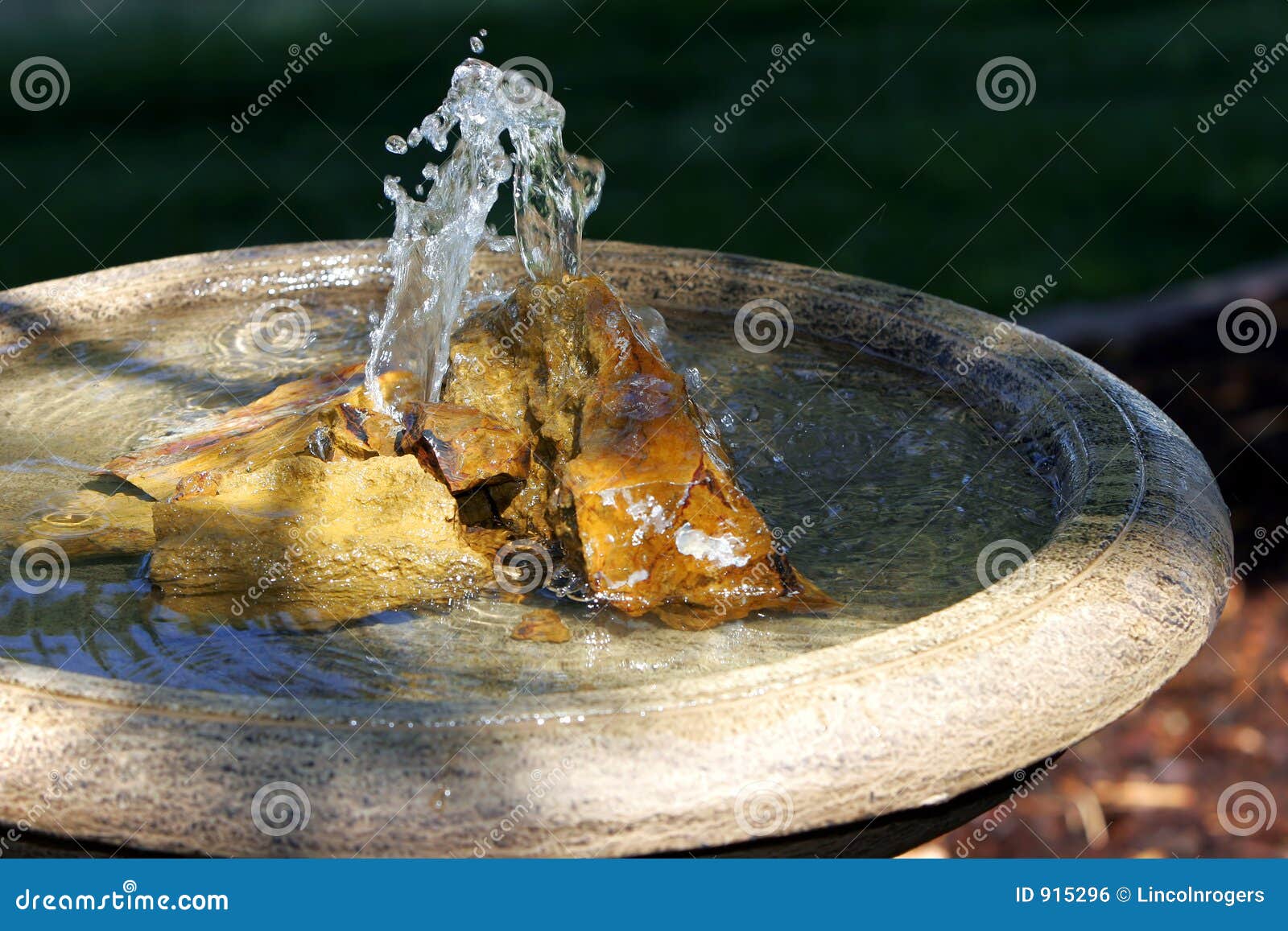 Peaceful Fountain, Rocks, & Basin Stock Photo - Image of landscape ...