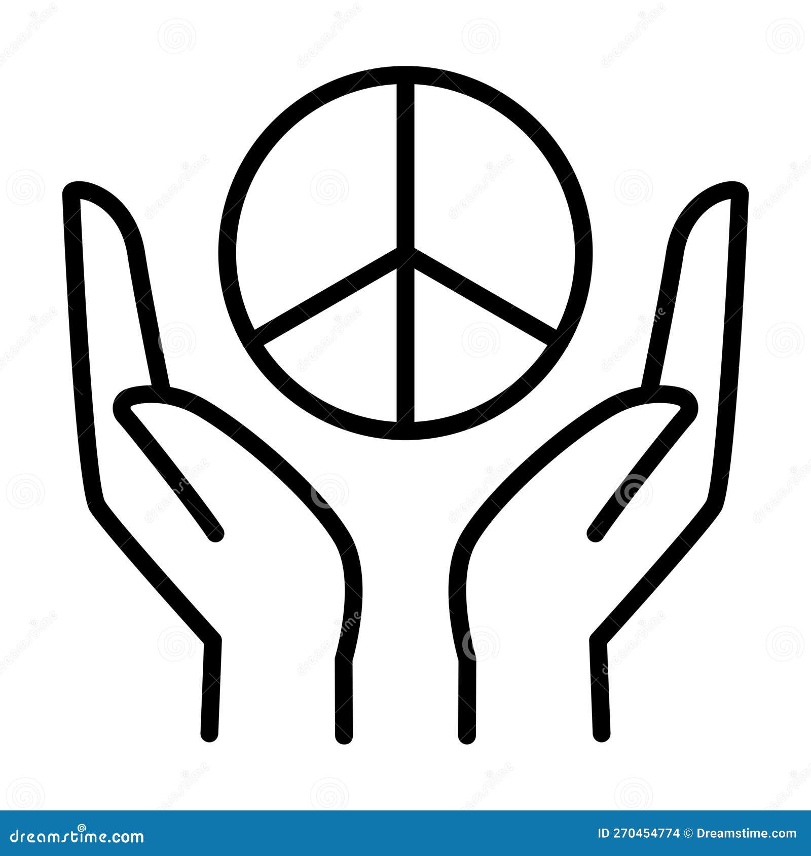 Peaceful line icon stock vector. Illustration of charity - 270454774