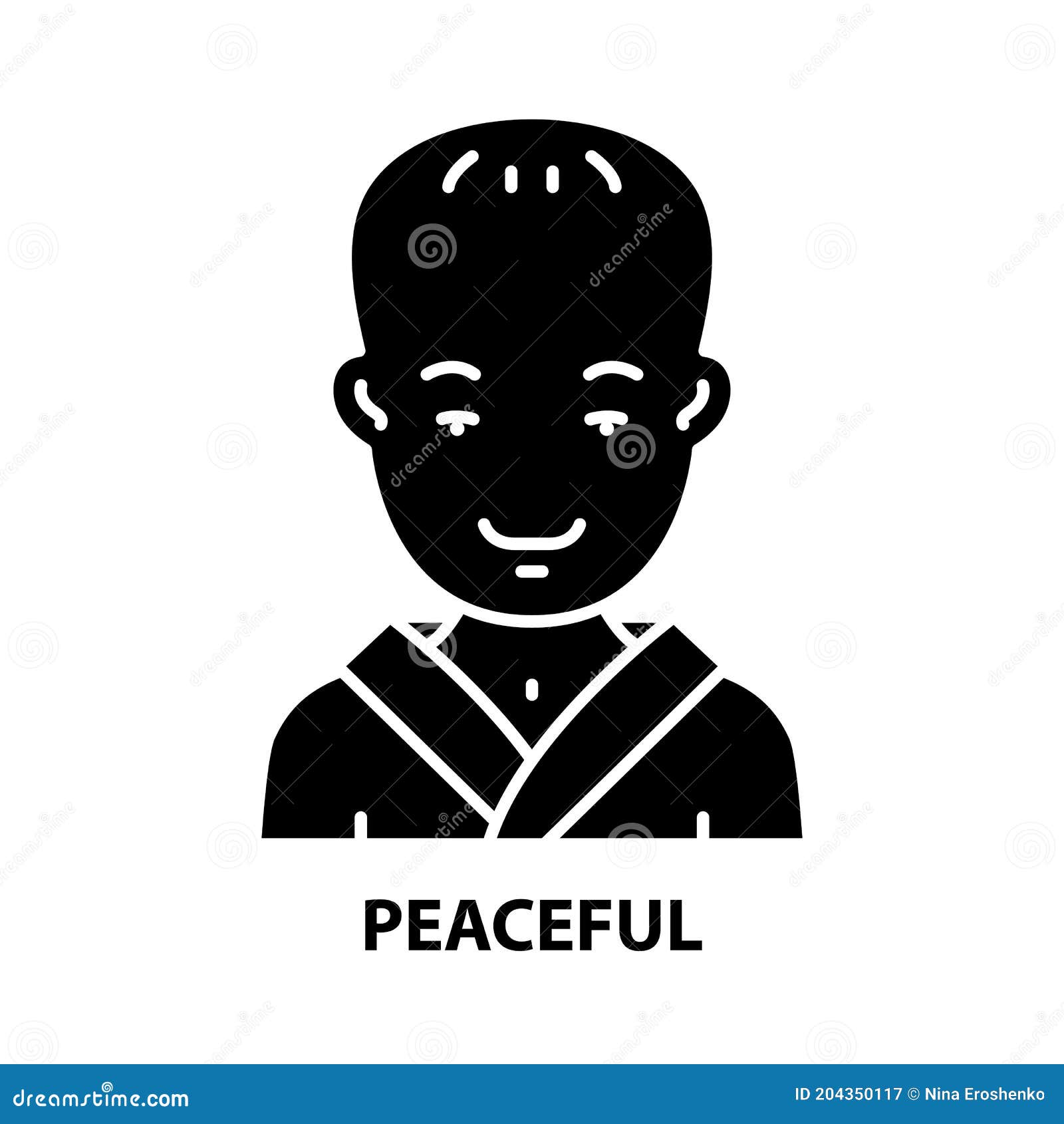Peaceful Icon, Black Vector Sign with Editable Strokes, Concept ...