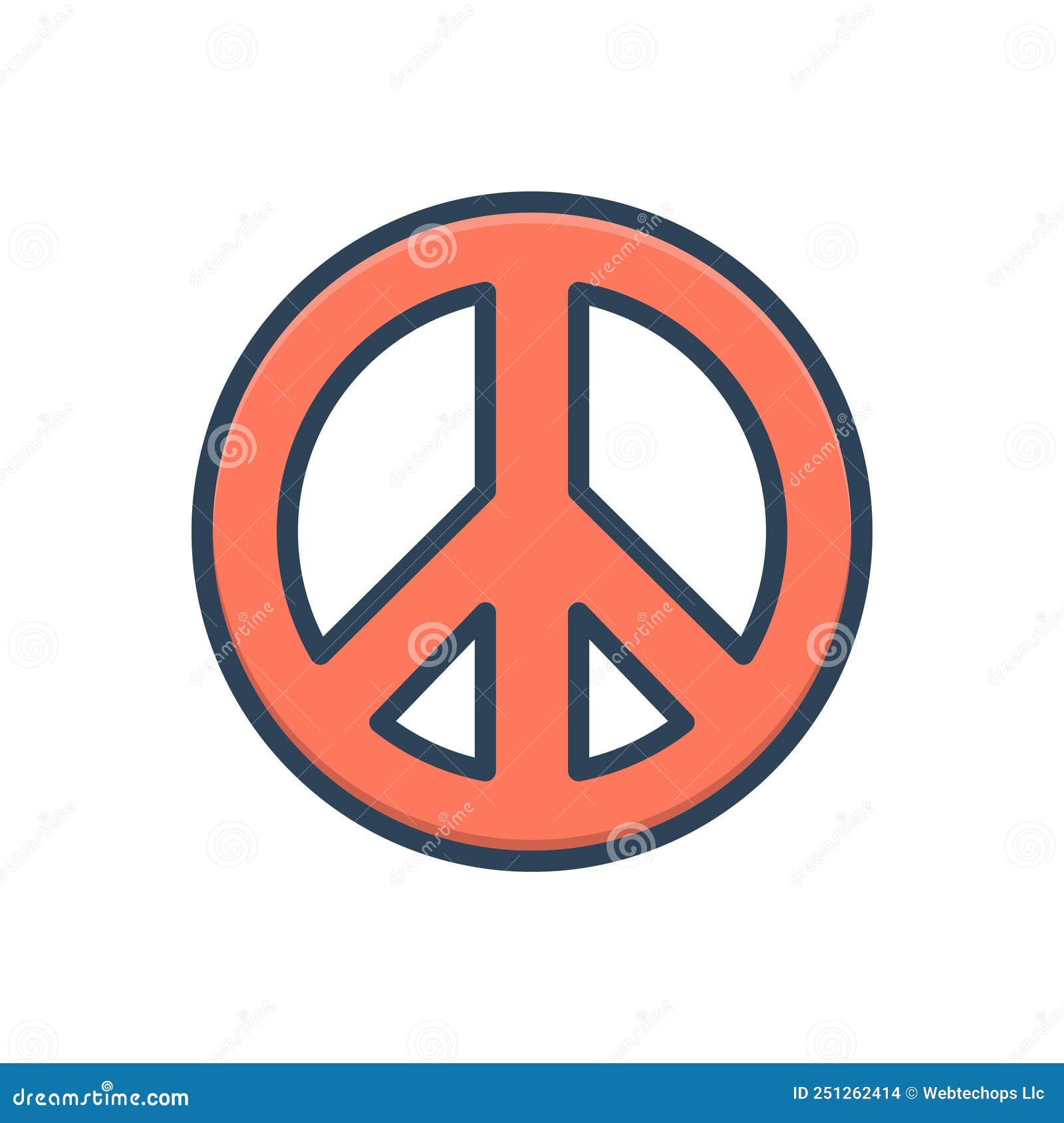 Color Illustration Icon for Peaceful, Peaceable and Positive Stock ...