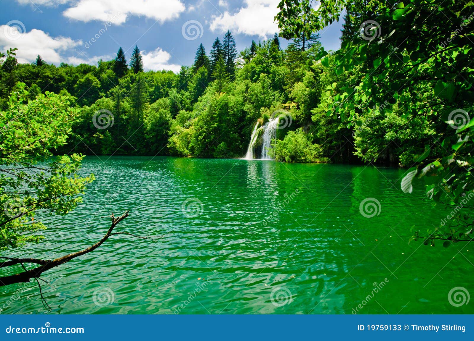 Peaceful Lake Scene At Lago Di Braies. Royalty-Free Stock Photo ...