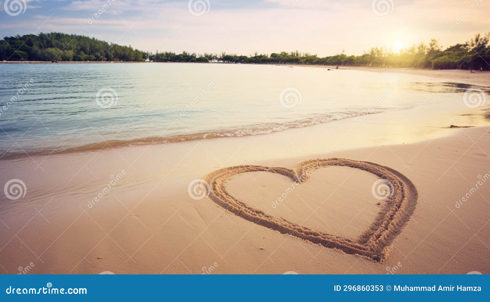 "a Peaceful Lakeside View with Love in Every Ripple Stock Illustration ...