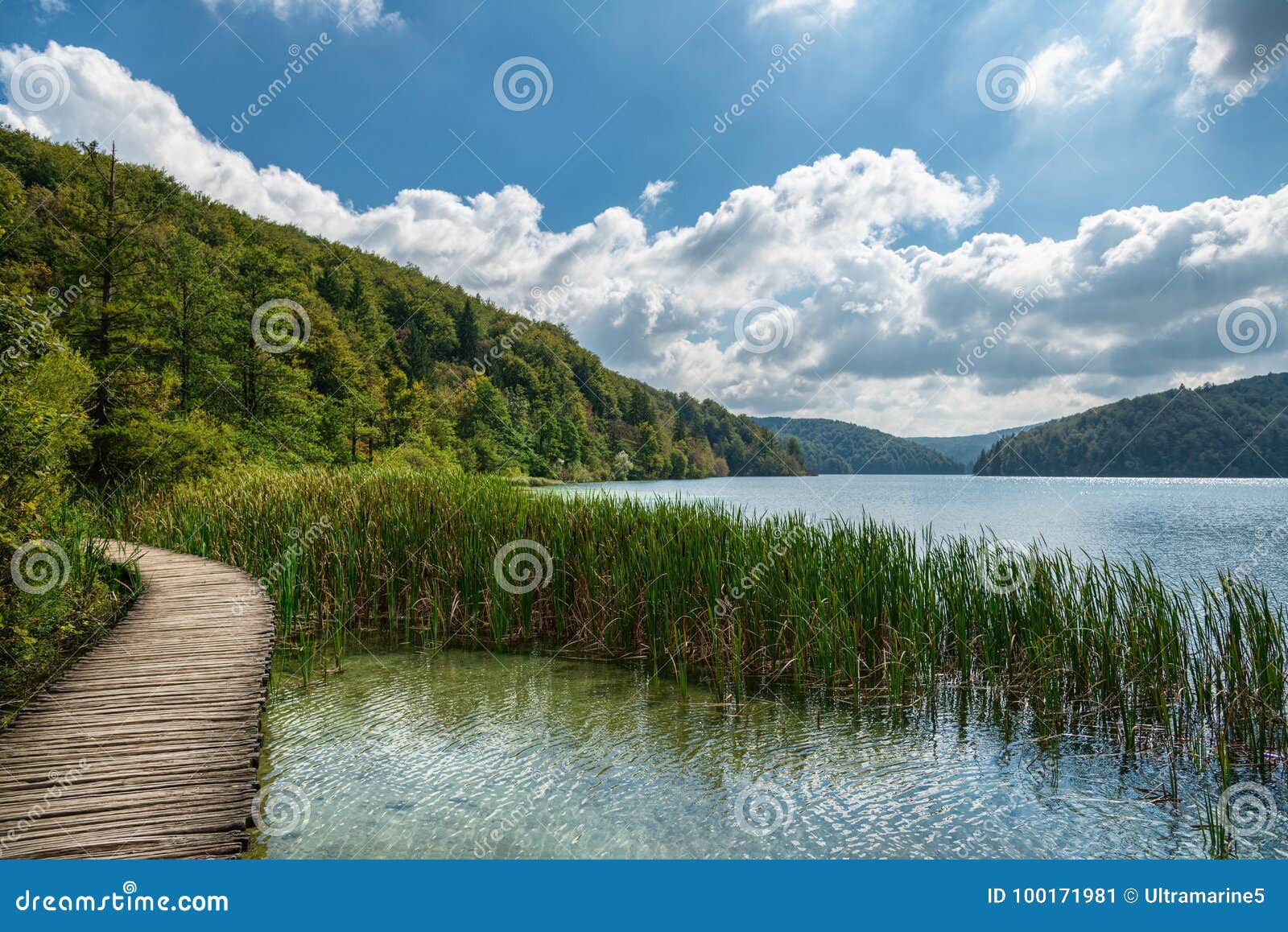 Peaceful Landscape with Path Around Lake Stock Image - Image of europe ...