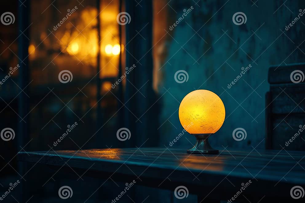 Peaceful Light Source on Table in Calm Background Setting Stock ...