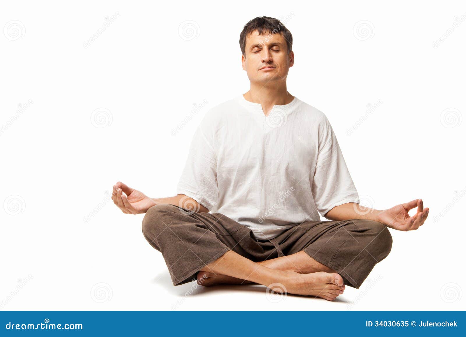 Peaceful Man Meditating Isolated Over White Stock Image - Image of ... Peaceful Man Meditating Isolated Over White Stock Image - Image of ...