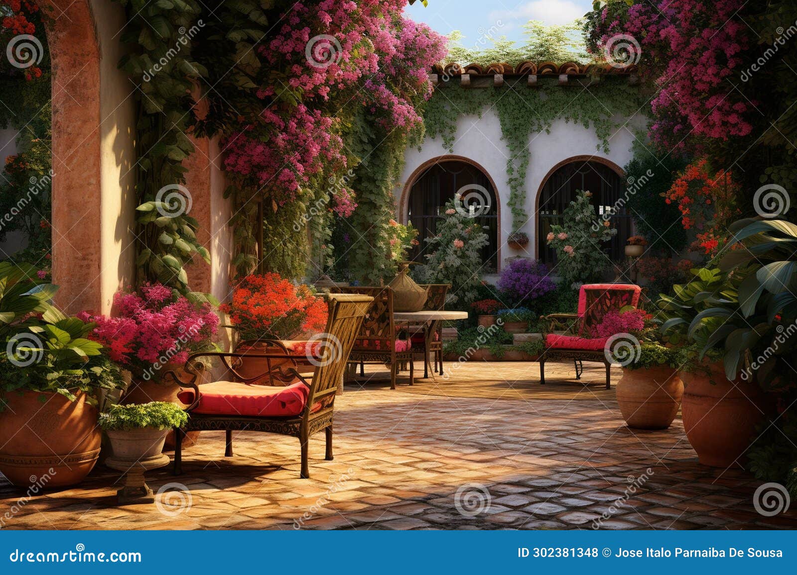 Peaceful Moment in a Traditional Latin American Stock Illustration ...