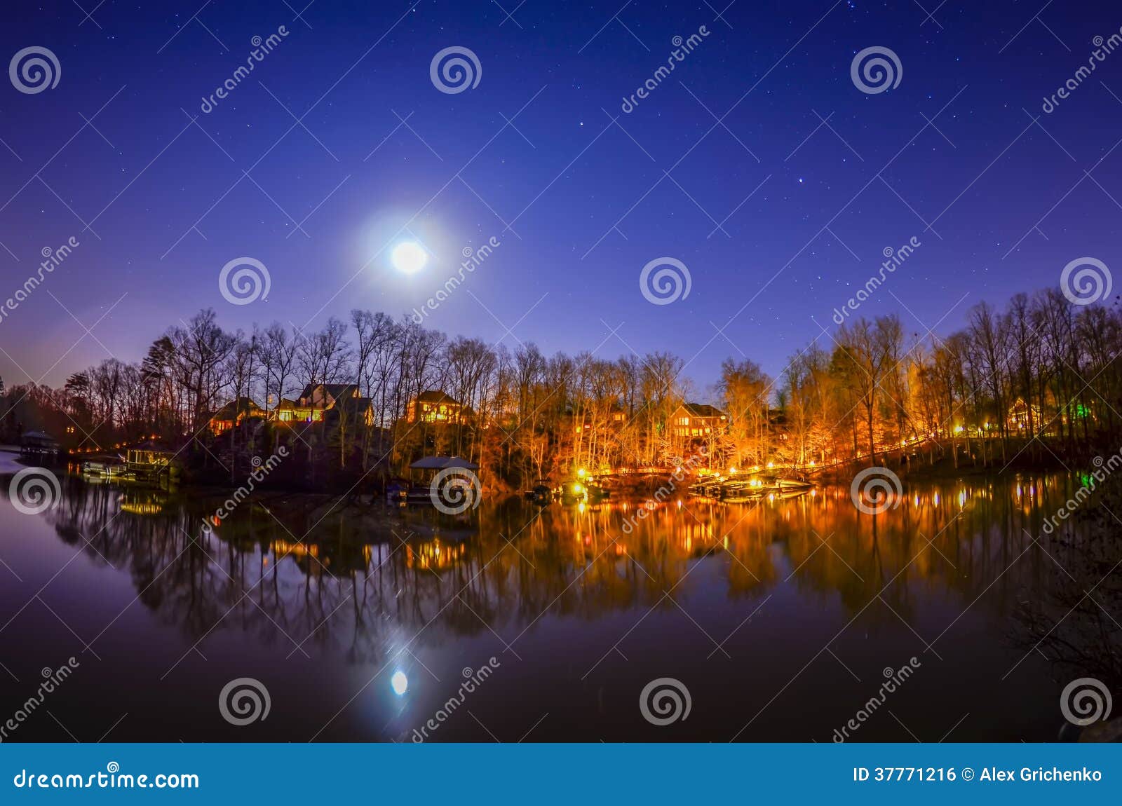 Peaceful night view stock photo. Image of beautiful, lake - 37771216