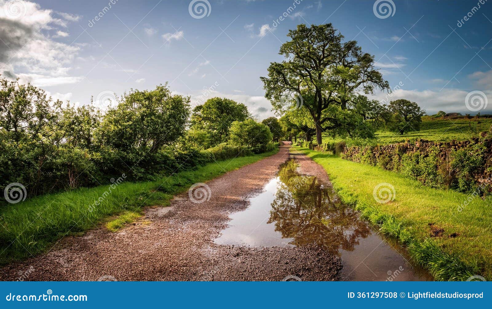 A Peaceful Pathway Emerges in Spring Stock Photo - Image of landscape ...