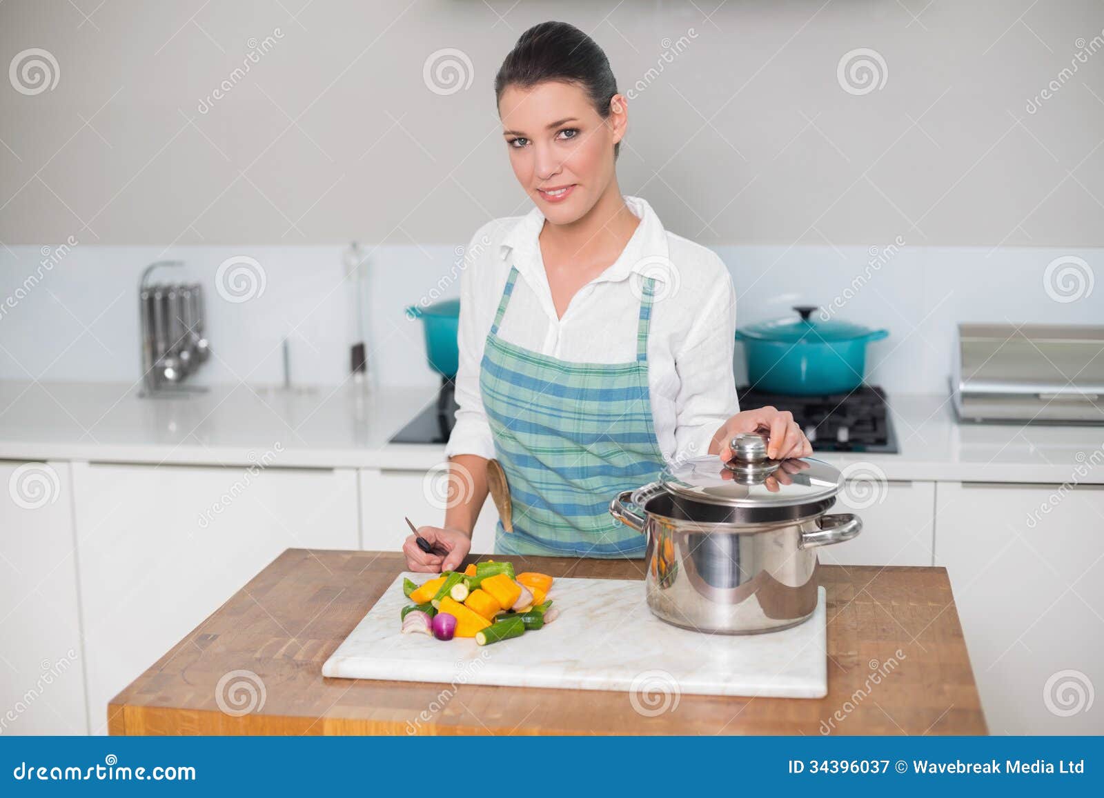 Peaceful Pretty Woman Cooking Stock Image - Image of vegetables ...