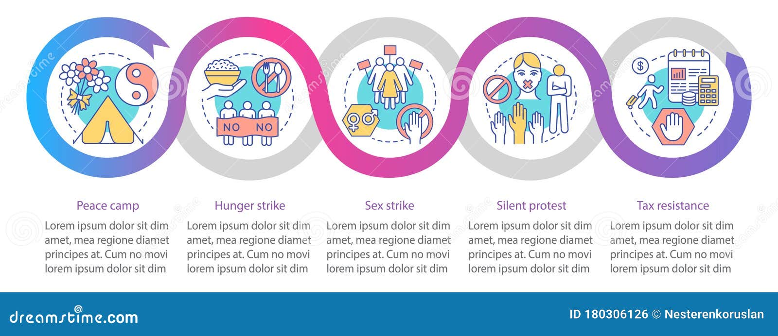Peaceful Protest Vector Infographic Template. Business Presentation ...